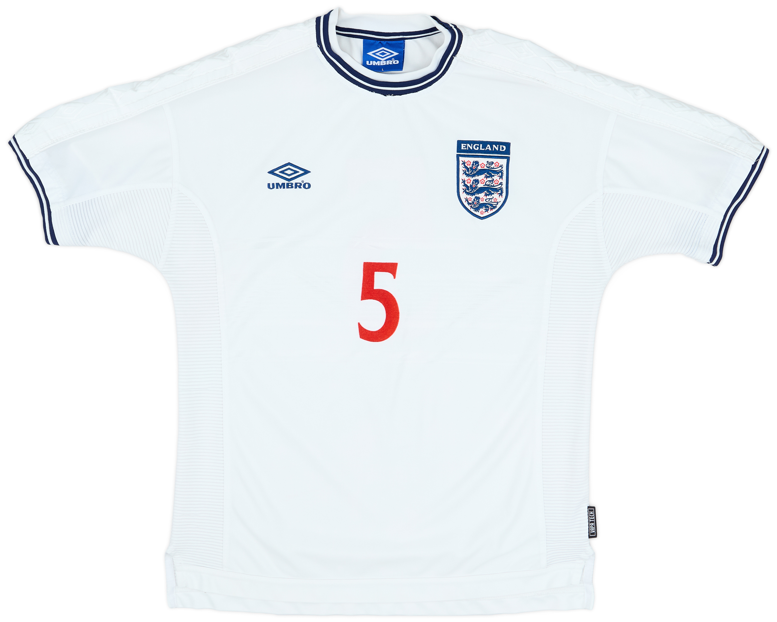 1999-01 England Home Shirt #5 - 8/10 - (L)