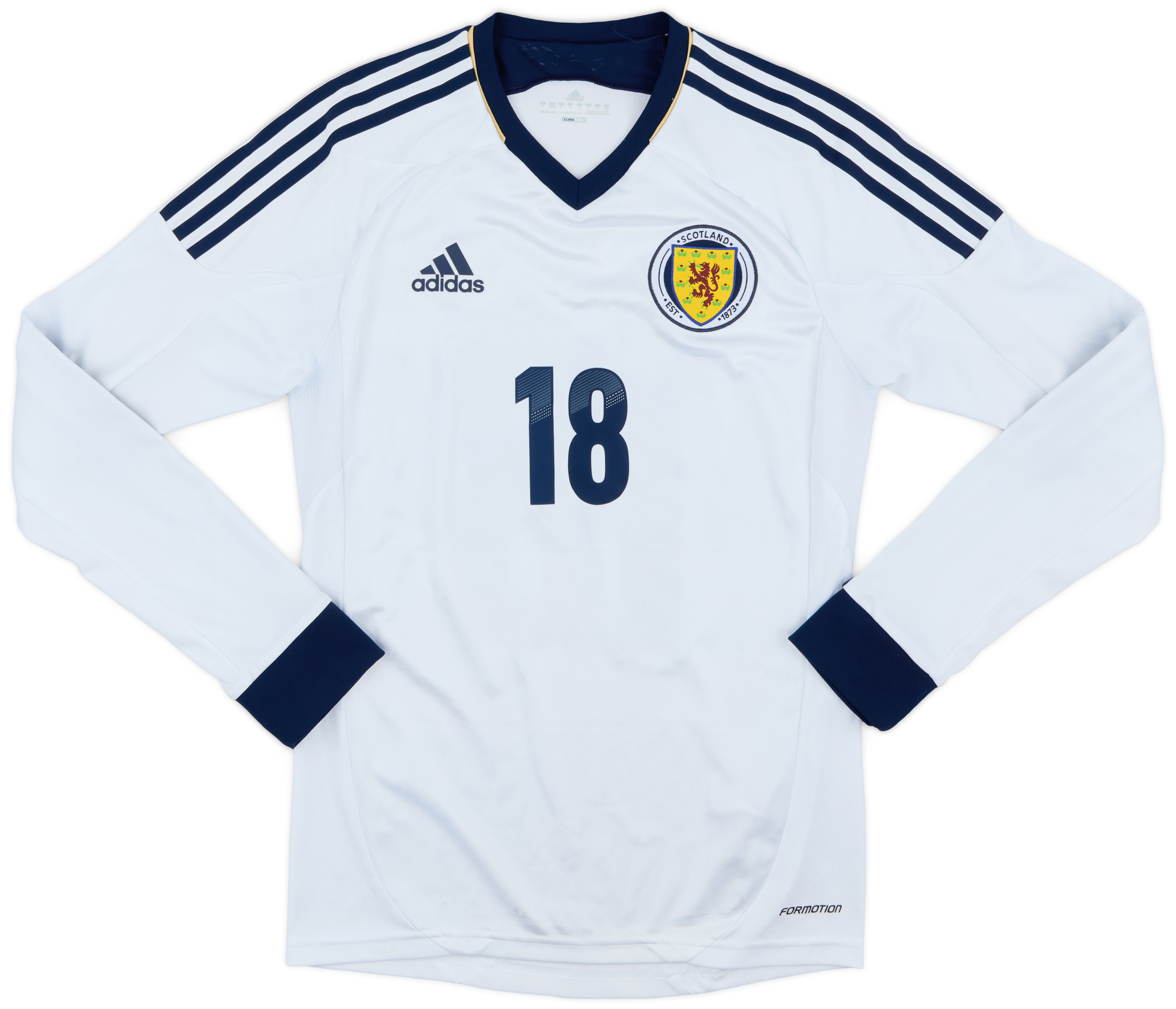 2012-14 Scotland Authentic L/S Away Shirt #18 - 8/10 - (S)