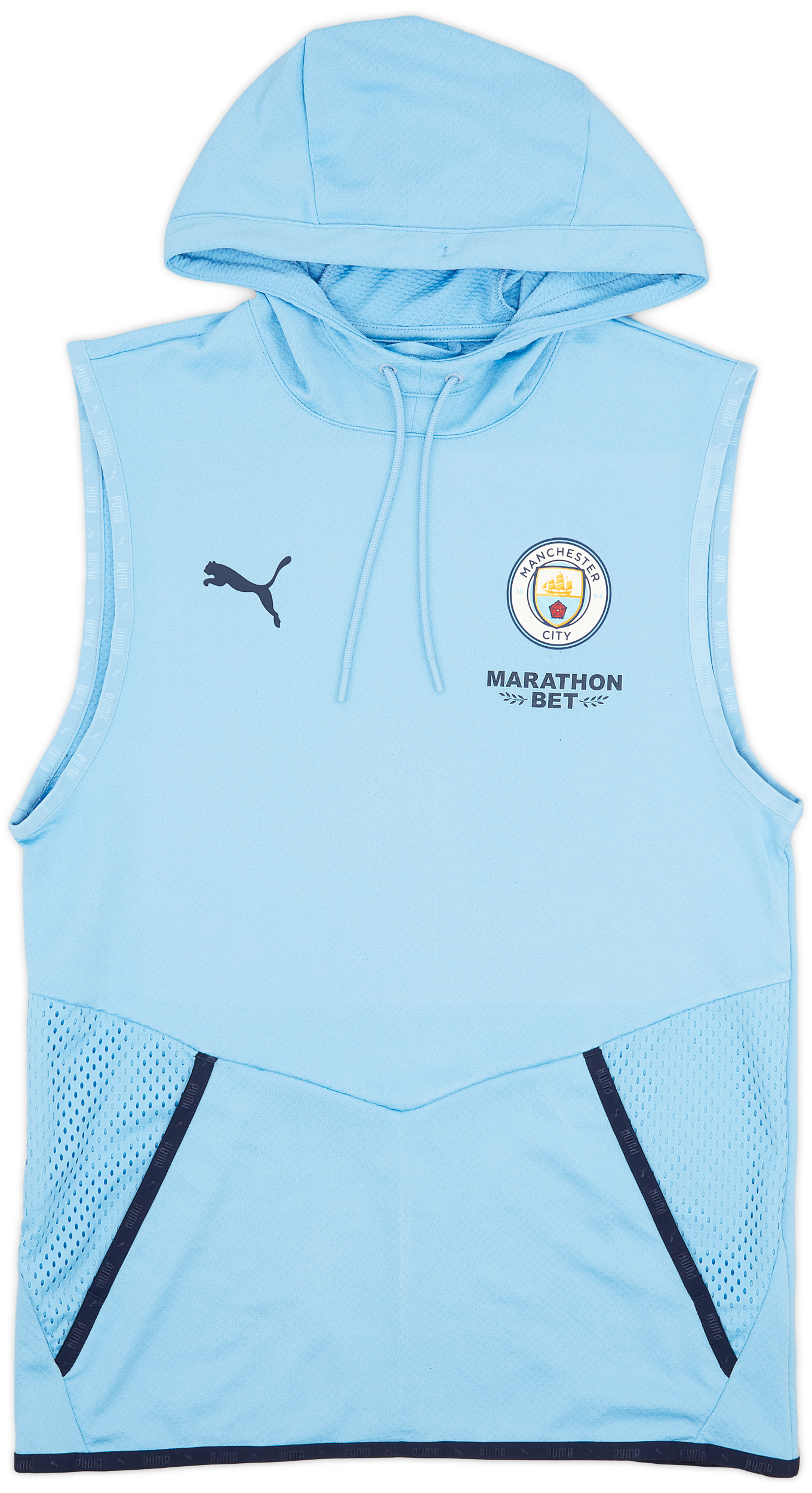 2020-21 Manchester City Hooded Training Vest - 9/10 - (S)
