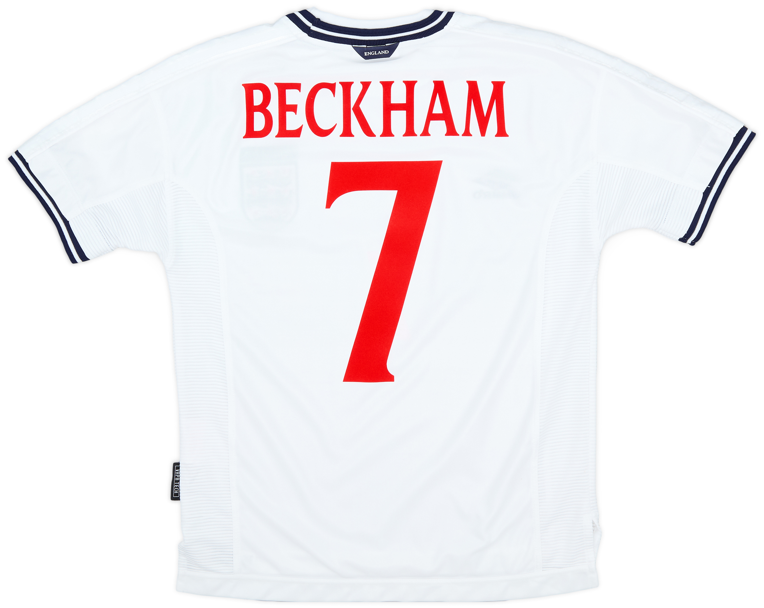 1999-01 England Home Shirt Beckham #7 - 8/10 - (Y)