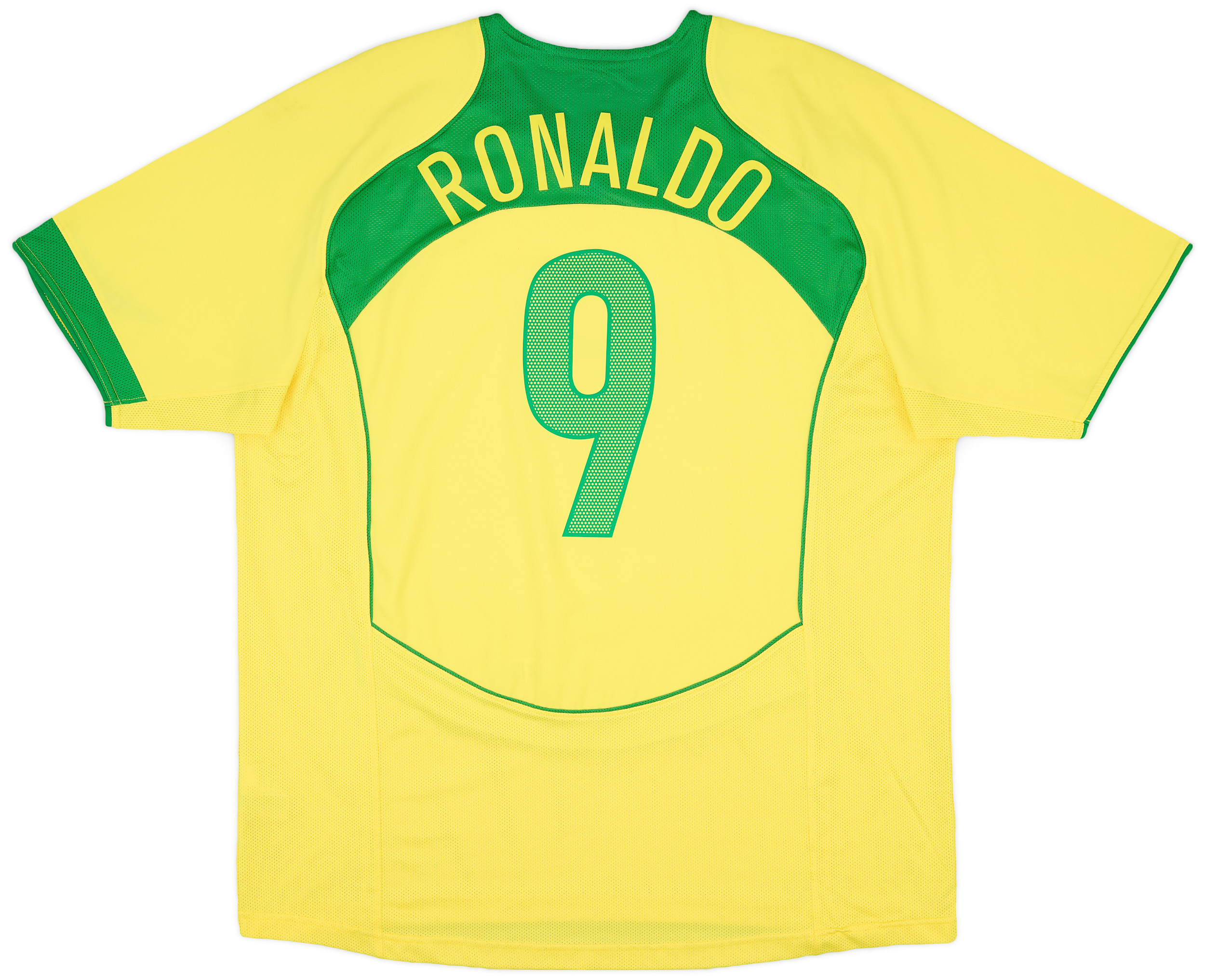 2004-06 Brazil Home Shirt Ronaldo #9 - 8/10 - (XL)