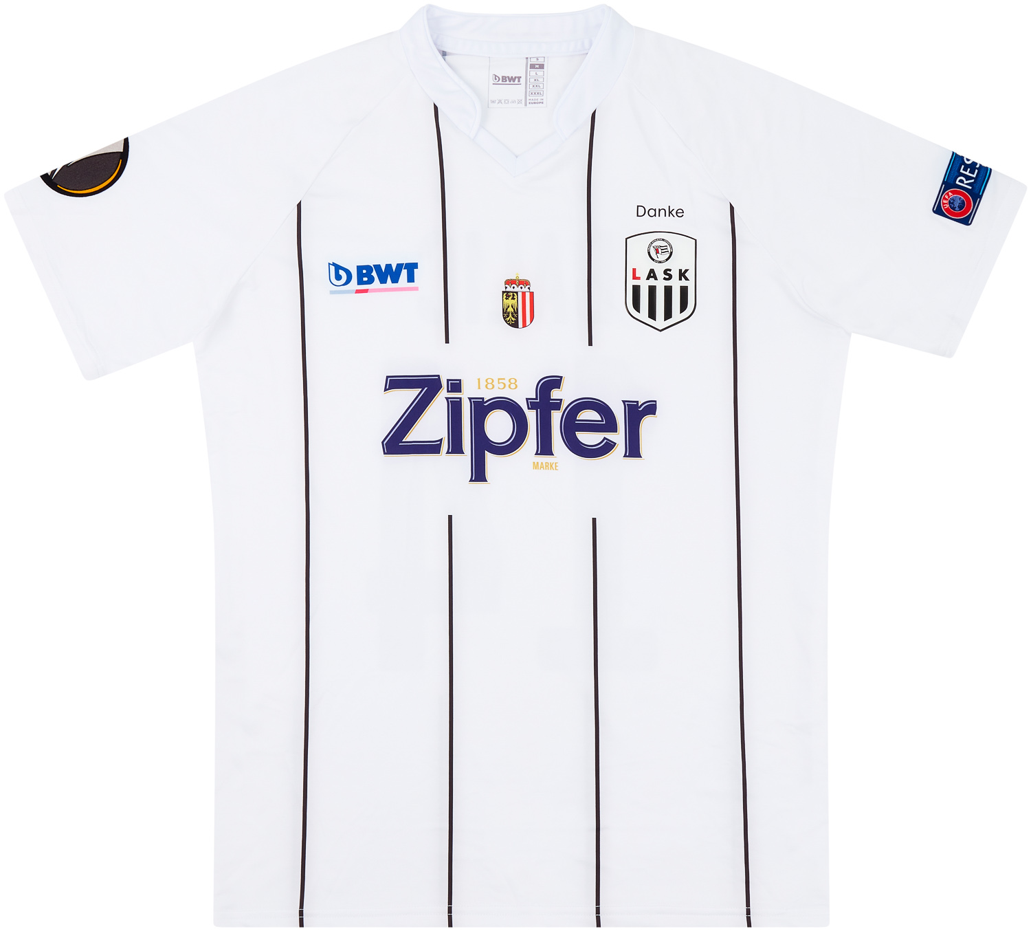 2019-20 LASK Linz Match Issue Europa League 'Danke' Home Shirt Balic ...