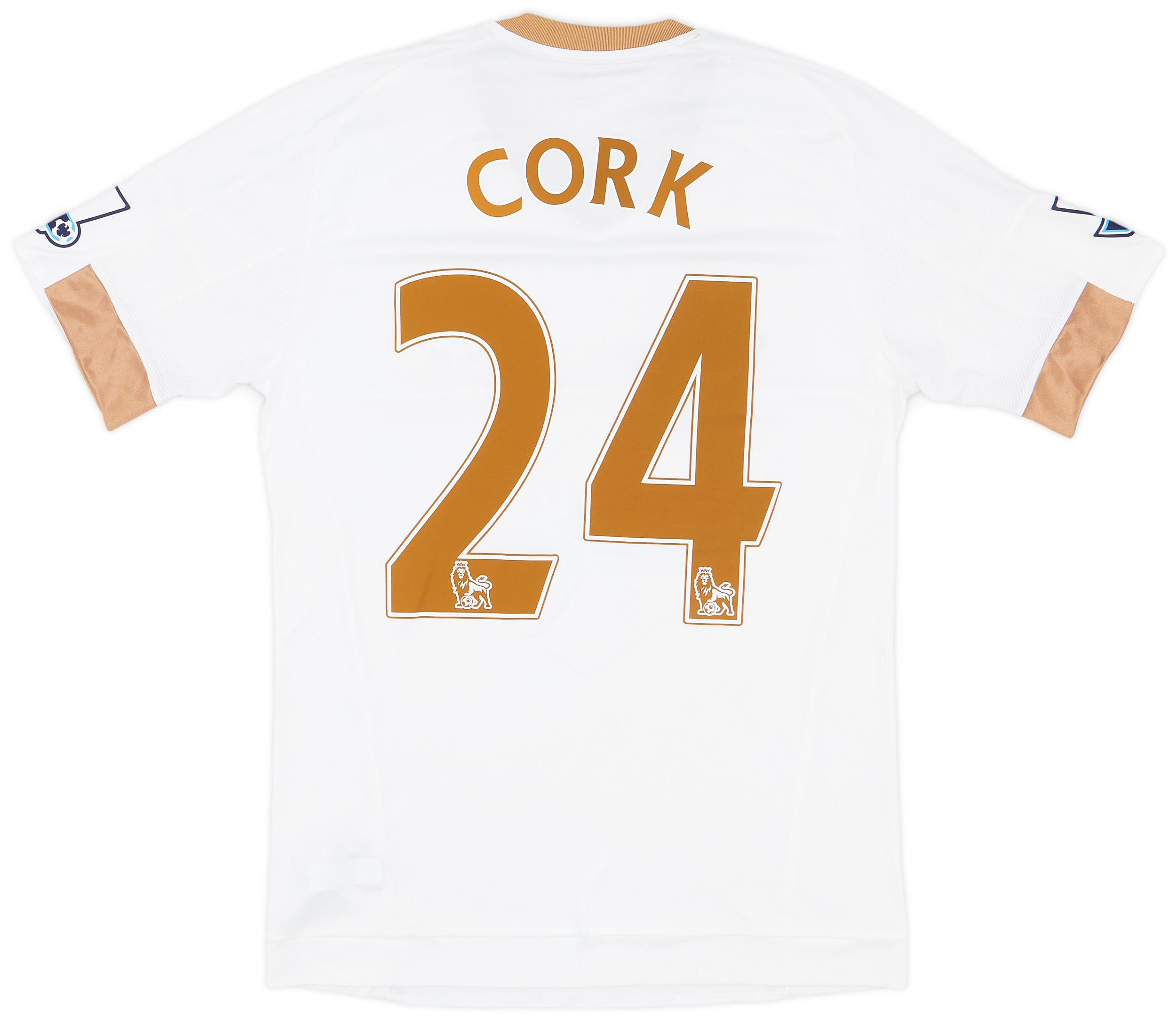 2015-16 Swansea Match Worn Home Shirt Cork #24
