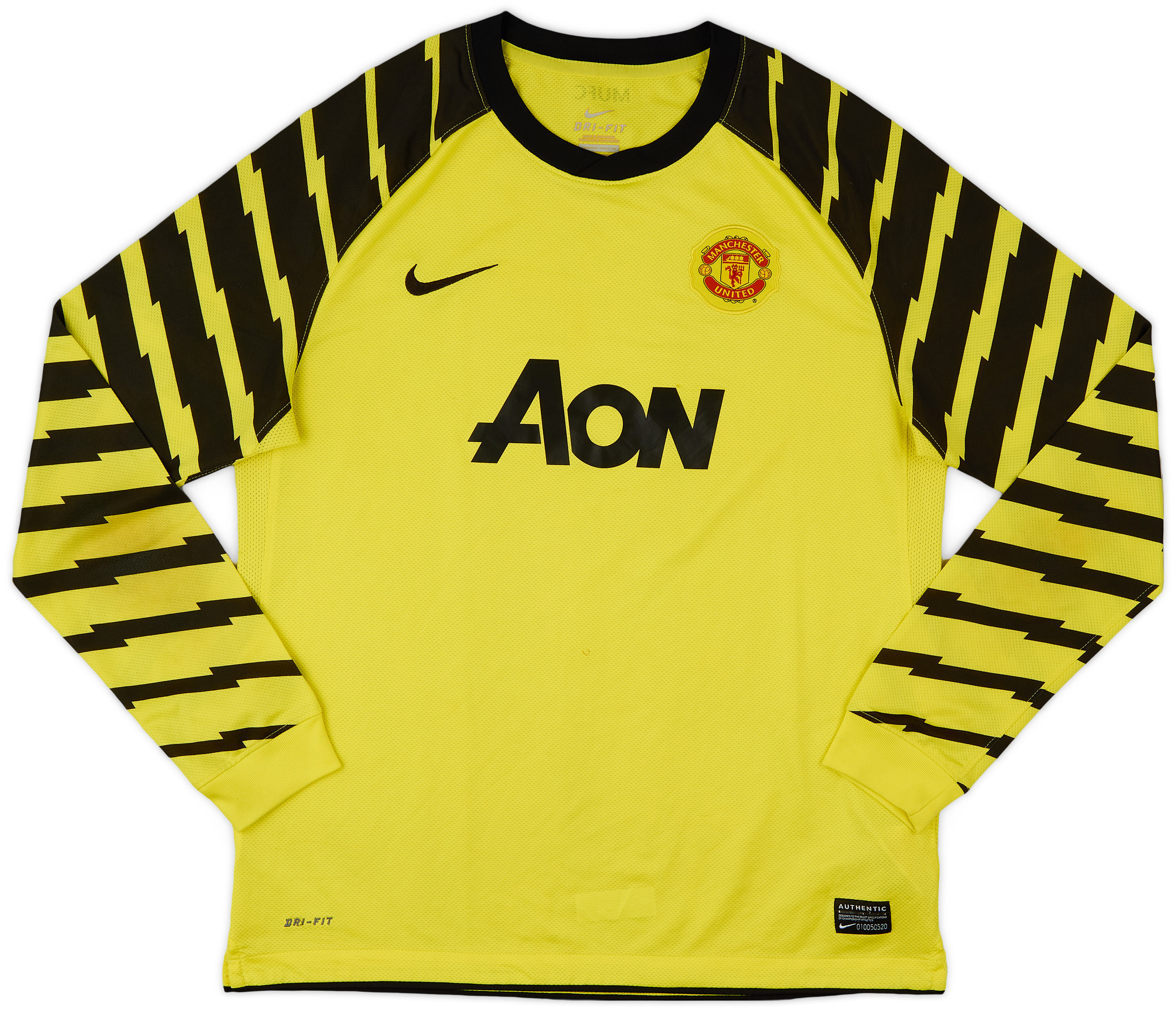 2010-11 Manchester United Yellow GK Shirt - 6/10 - (XL.Boys)