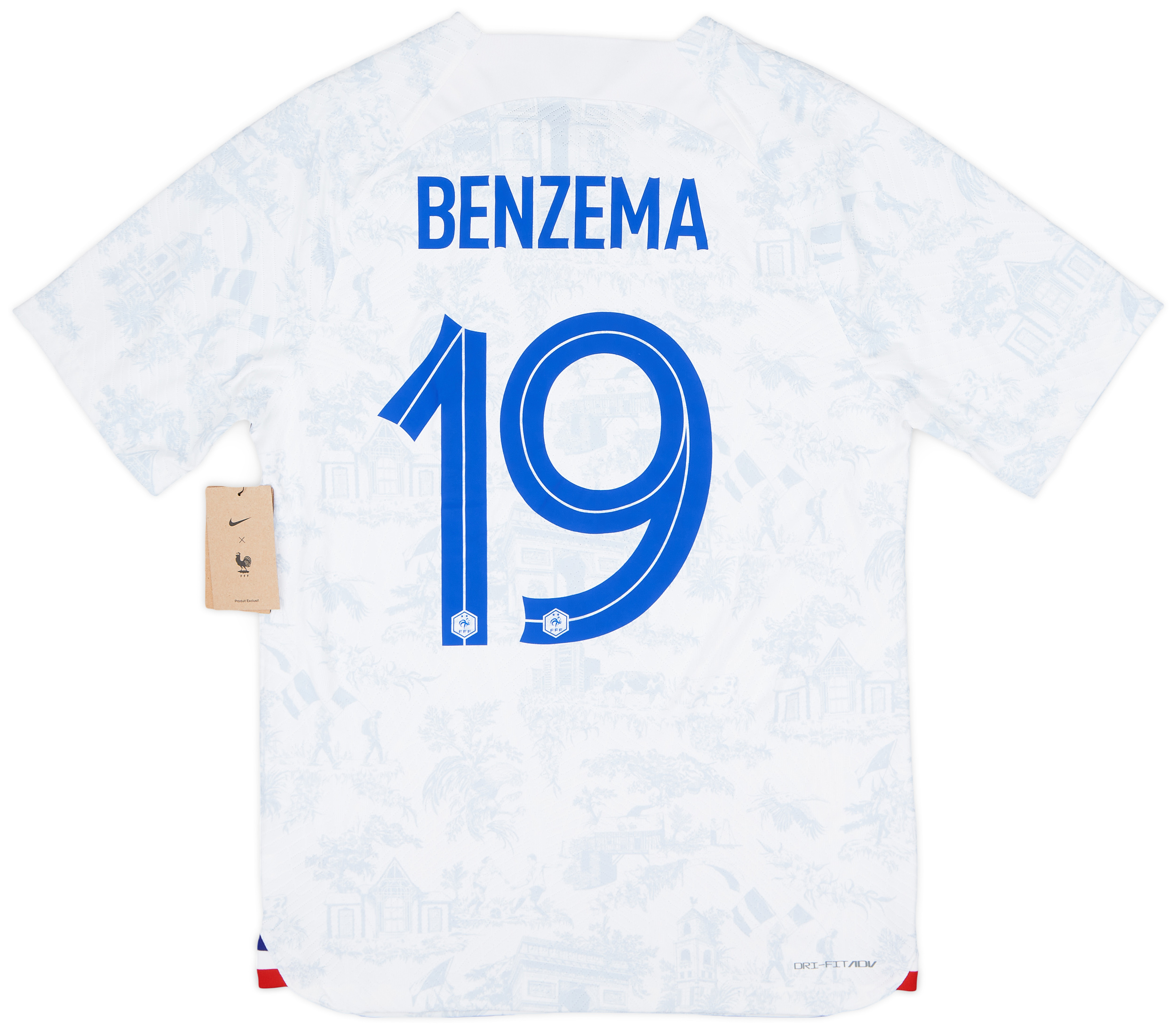 2022-23 France Authentic Away Shirt Benzema #19 (L)