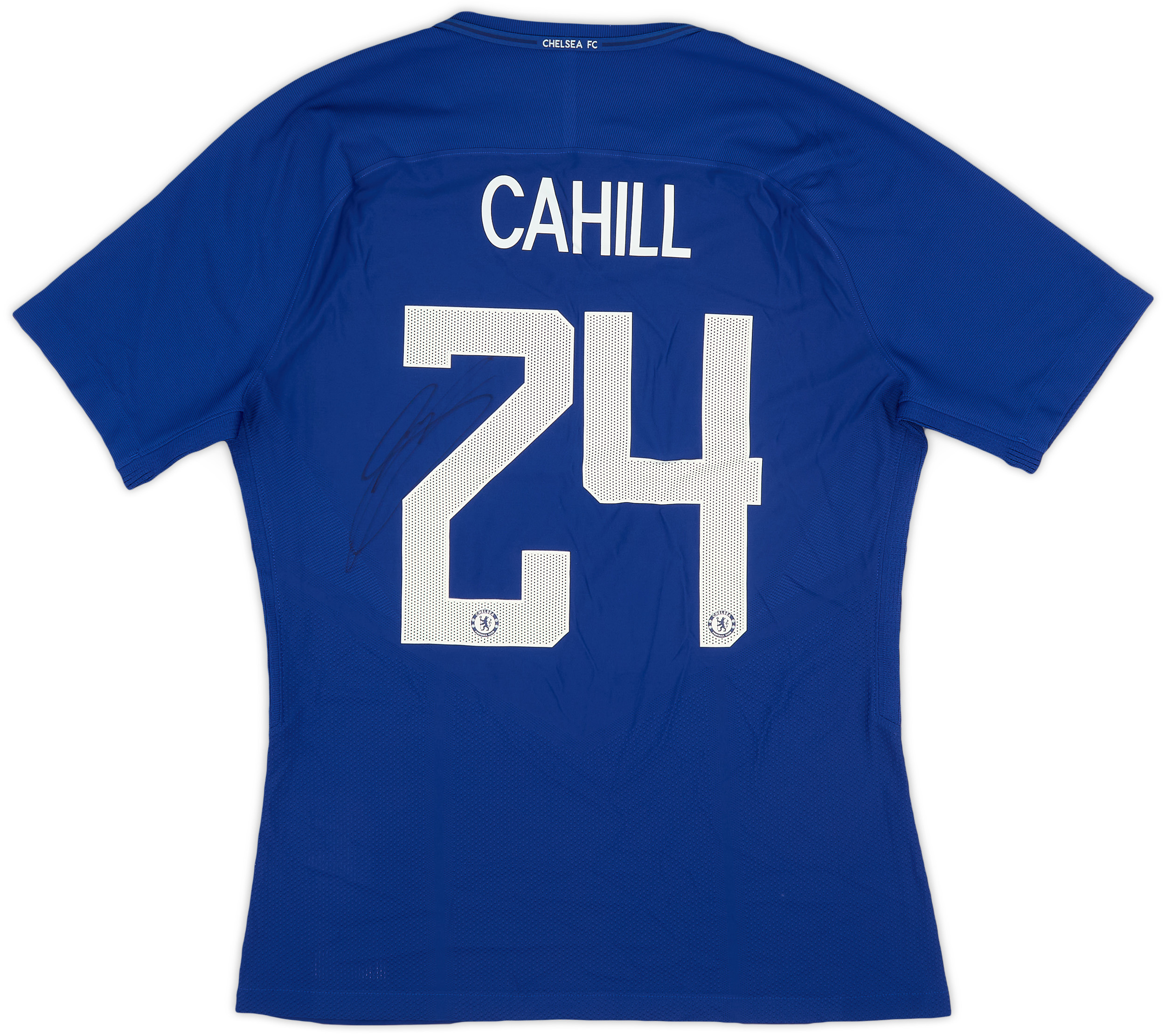 2017-18 Chelsea Signed Player Issue Home Shirt Cahill #24 (L)