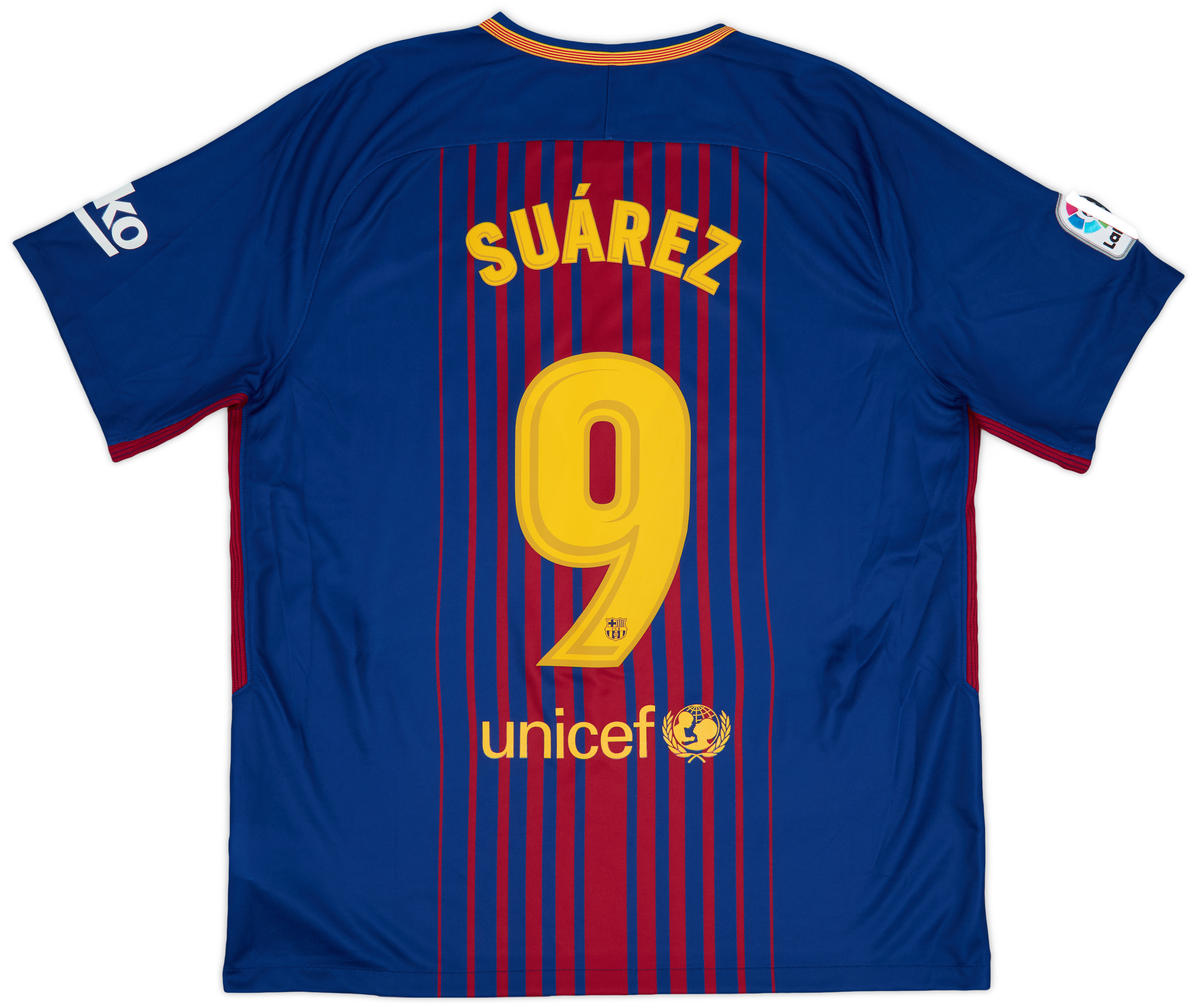 2017-18 Barcelona Home Shirt Suarez #9 - 8/10 - (XL)