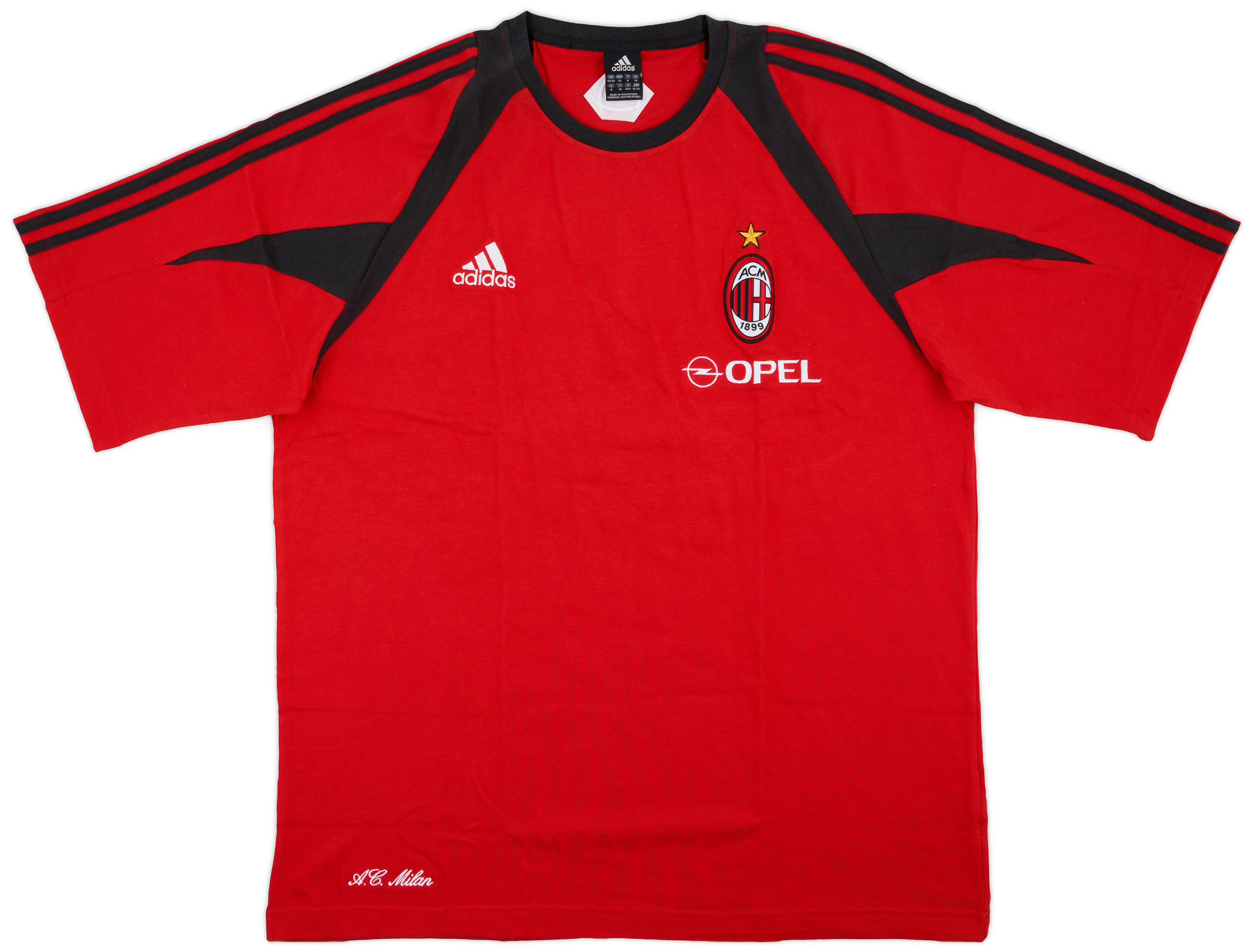 2004-05 AC Milan adidas Cotton Tee - 9/10 - (XL/XXL)