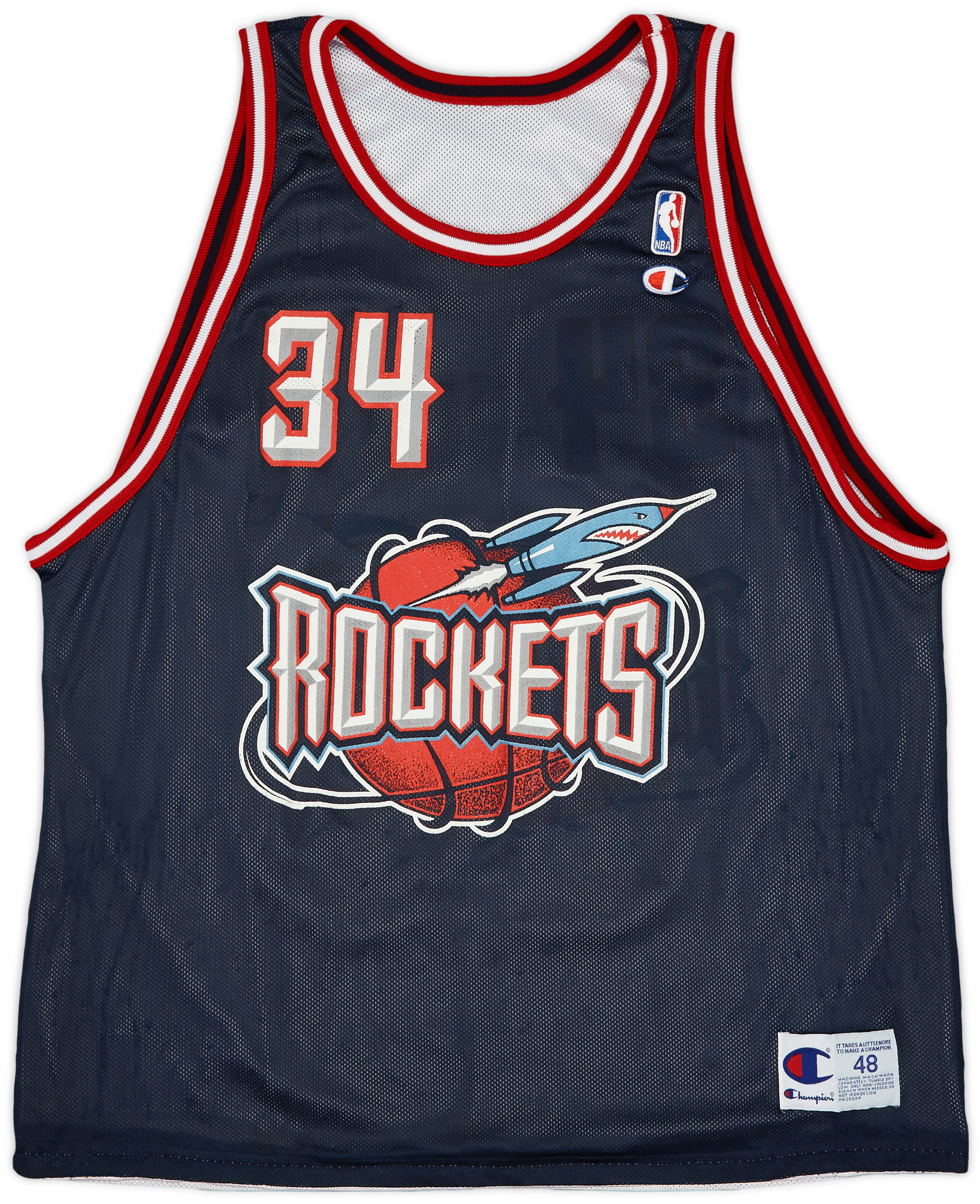 1995-01 Houston Rockets Olajuwon #34 Champion Reversible Jersey - 8/10 ...