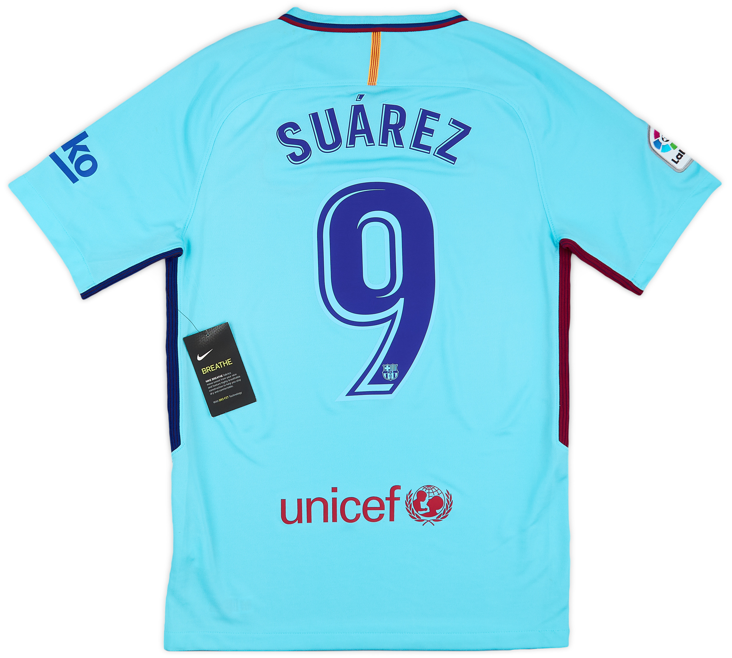 2017-18 Barcelona Away Shirt Suarez #9 (S)