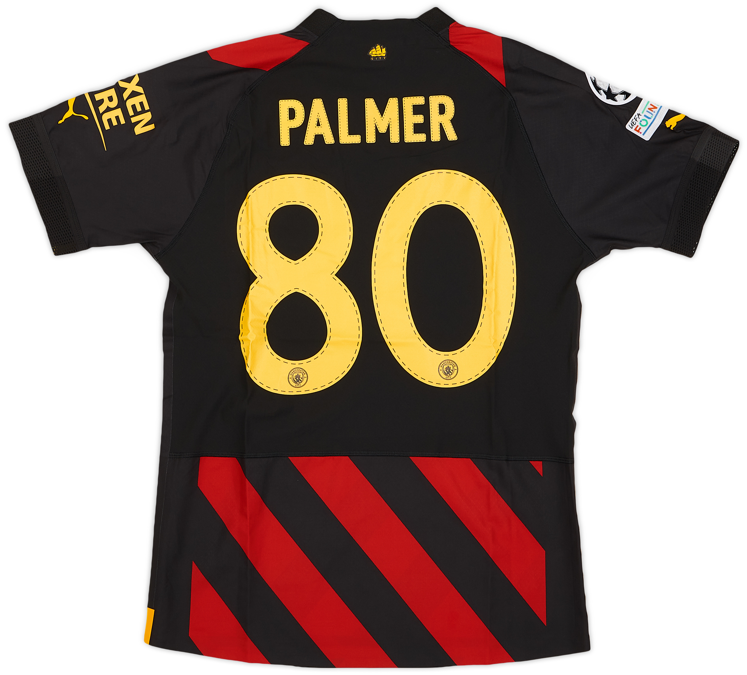 2022-23 Manchester City Match Issue Champions League Away Shirt Palmer #80