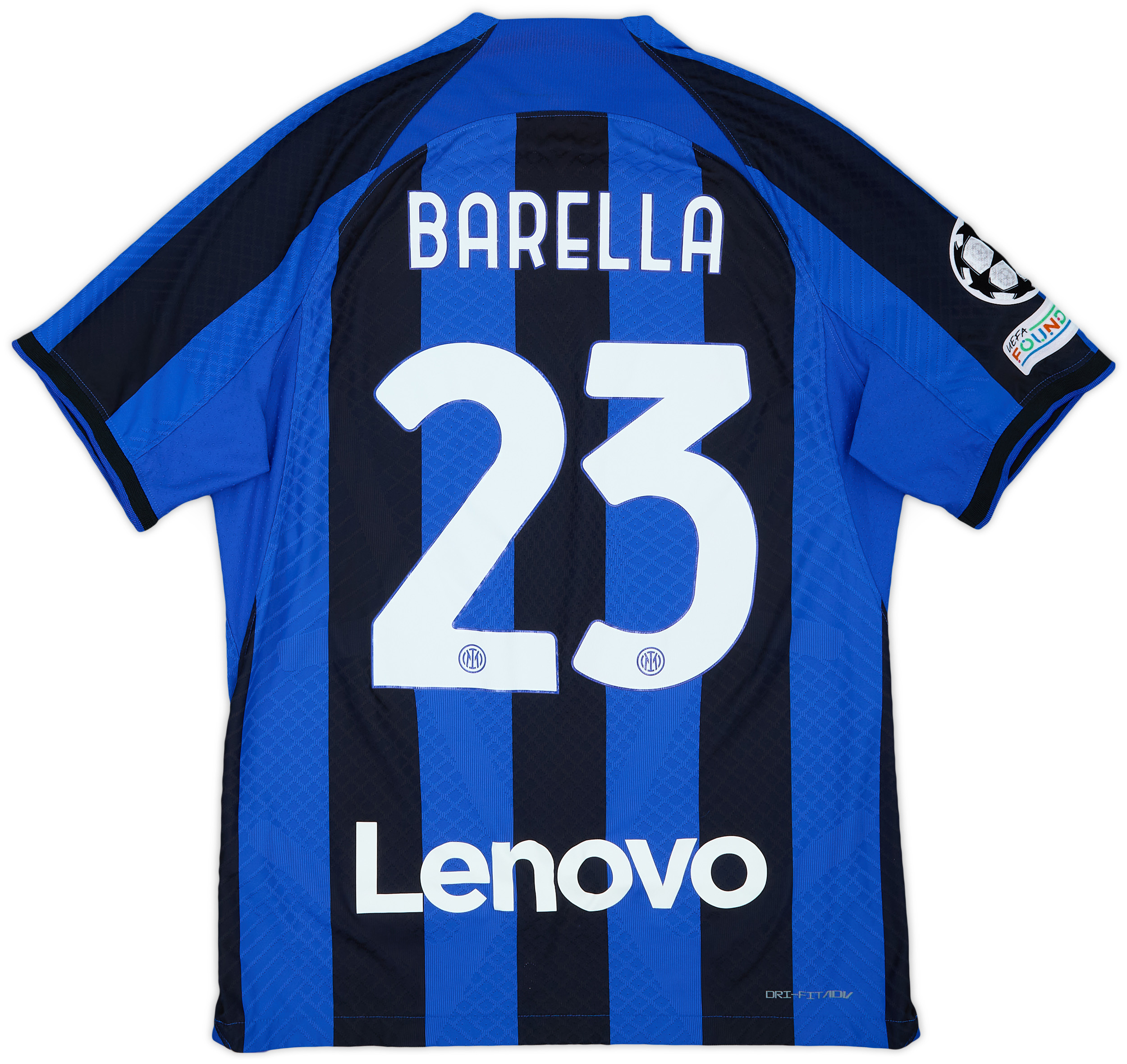 2022-23 Inter Milan Authentic Home Shirt Barella #23 - 10/10 - (M)