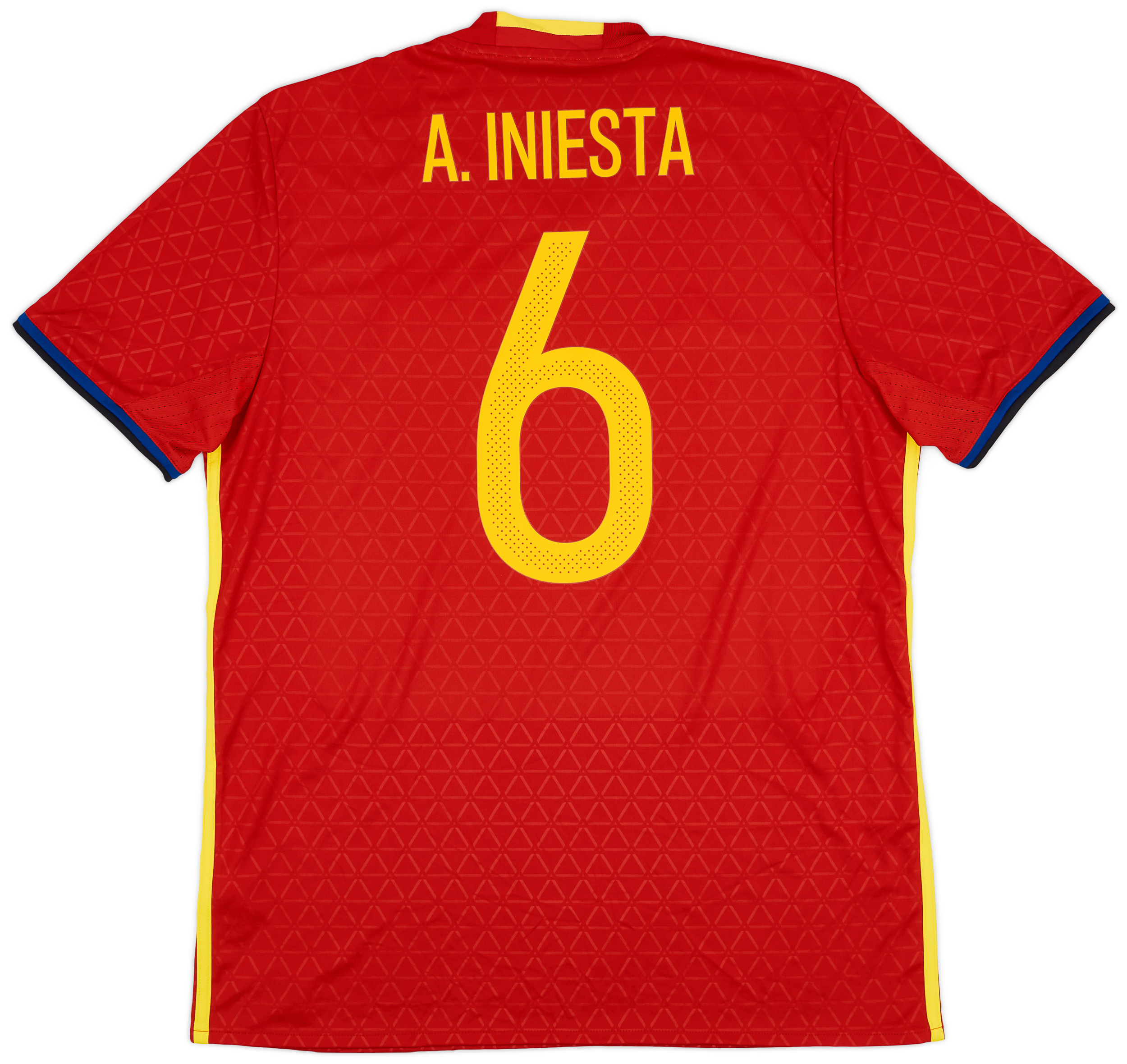 2016-17 Spain Home Shirt Iniesta #6 - 8/10 - (L)