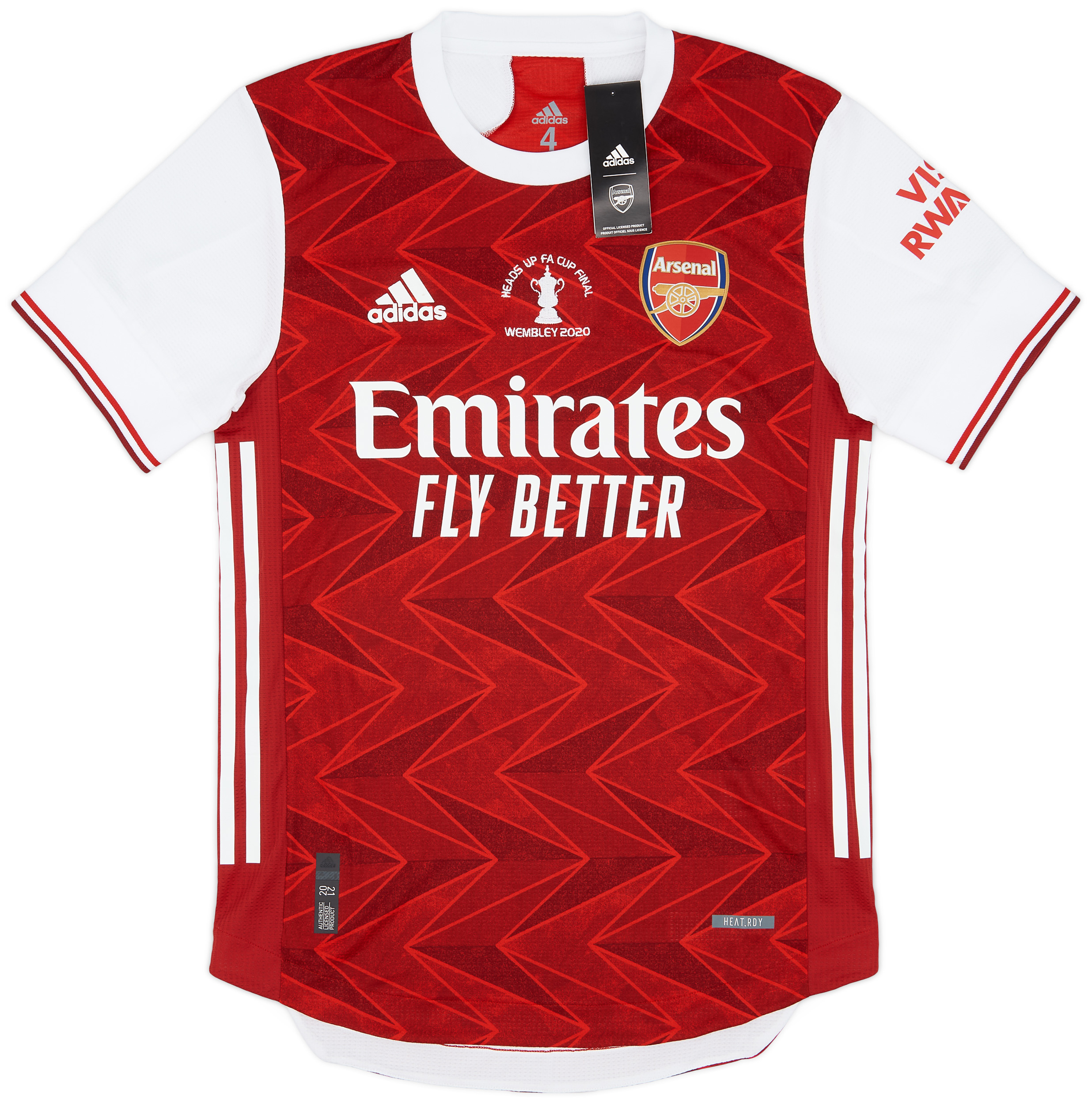 2020 Arsenal Player Issue FA Cup Final Home Shirt