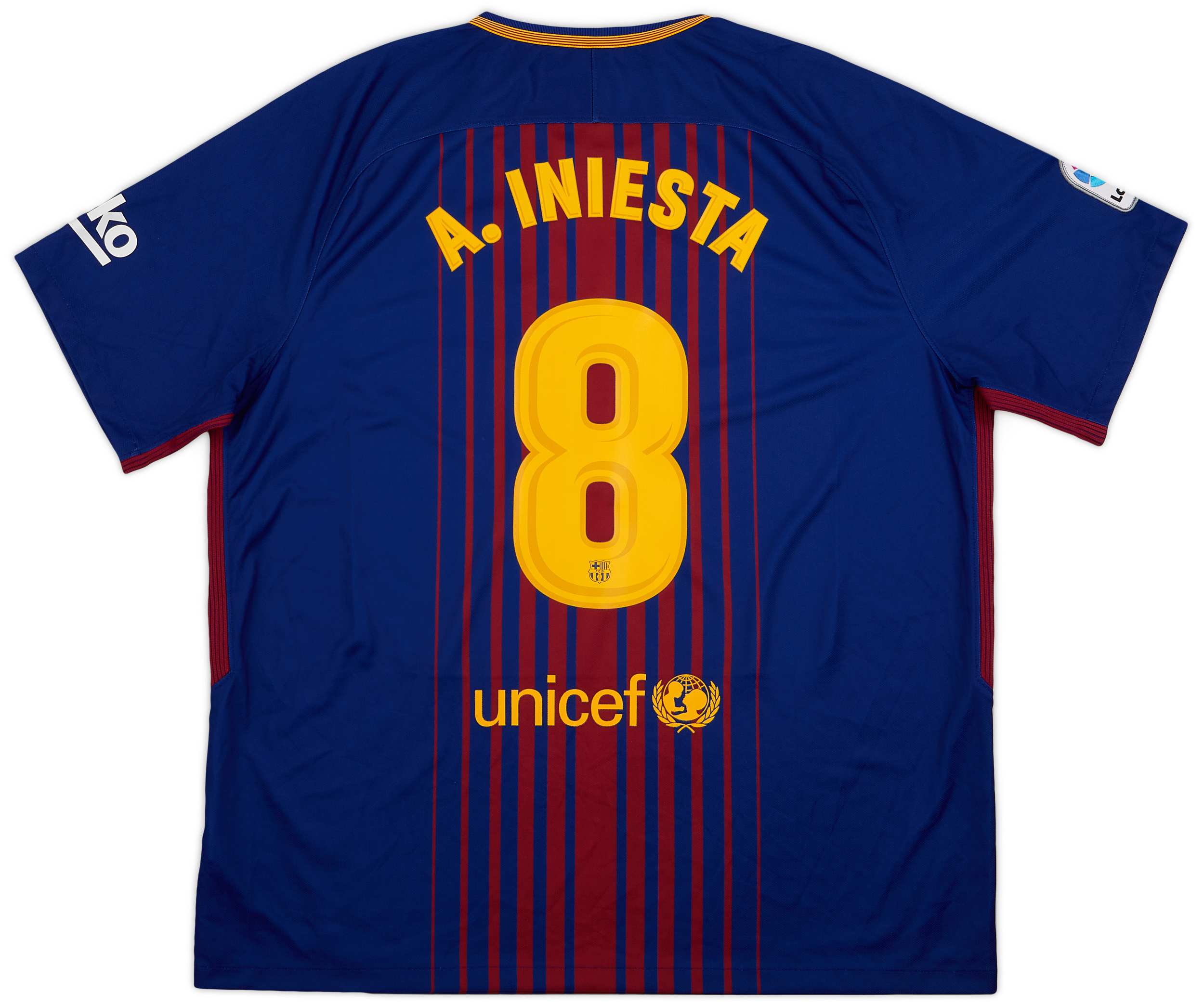 2017-18 Barcelona Home Shirt A.Iniesta #8 - 9/10 - (XXL)