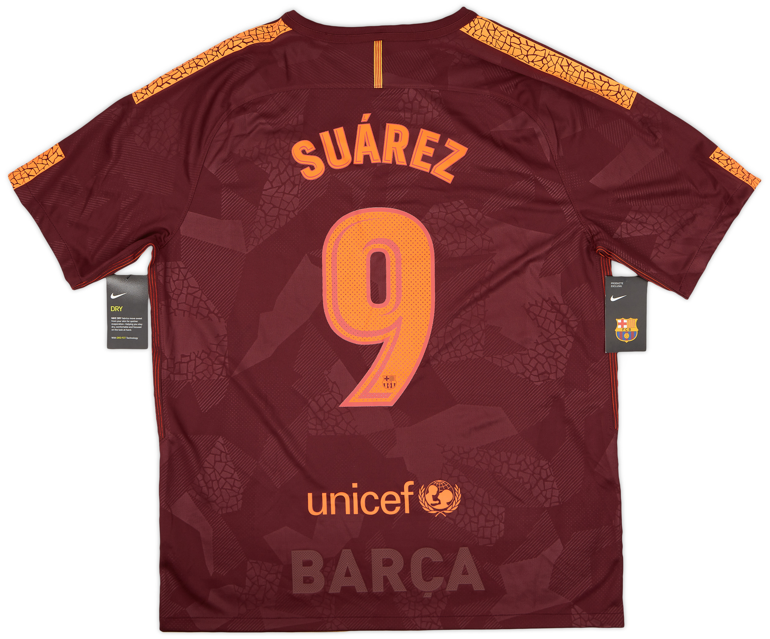 2017-18 Barcelona Third Shirt Suarez #9 (XL)