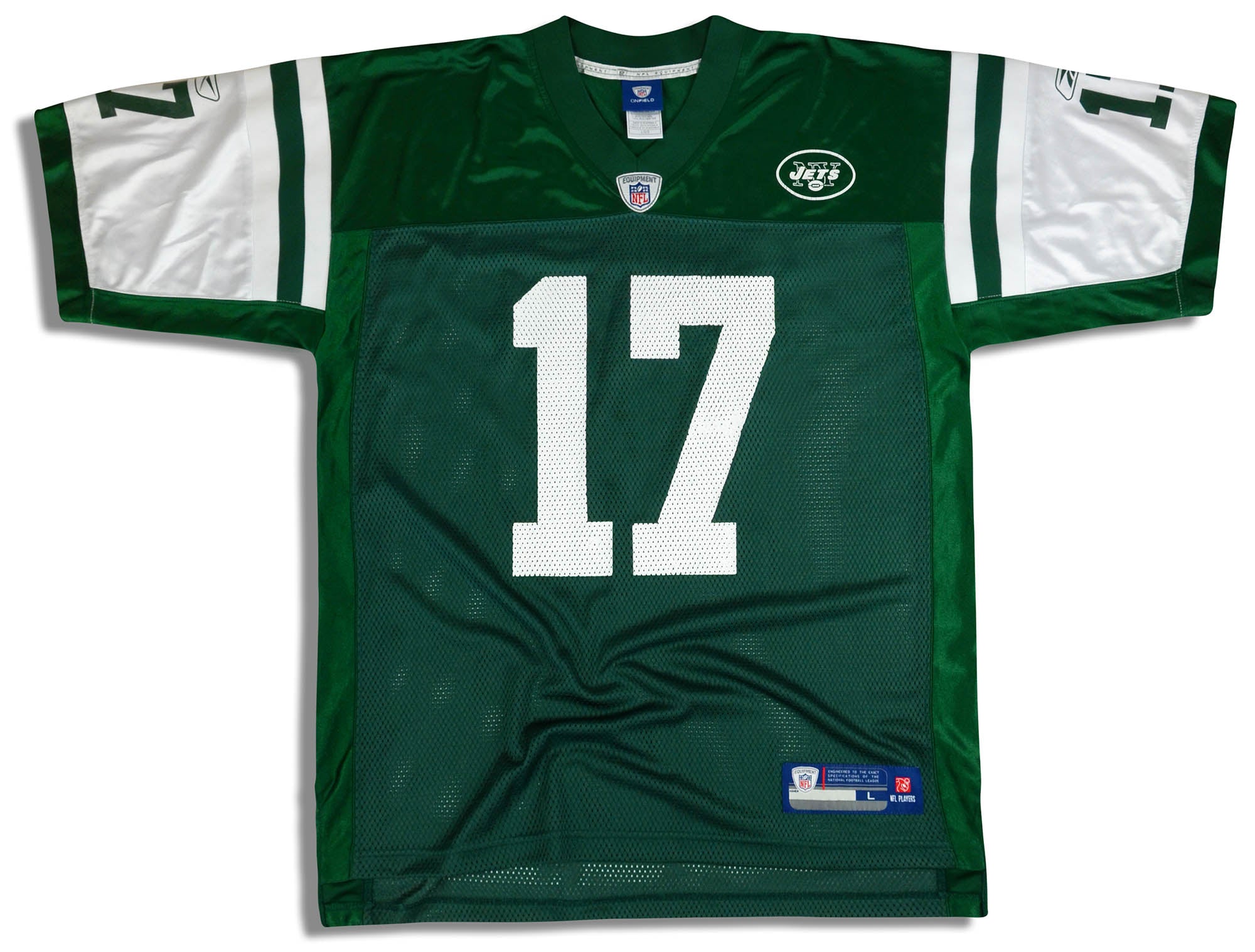 2011 New York Jets Burress #17 Reebok On Field Jersey (Home) L