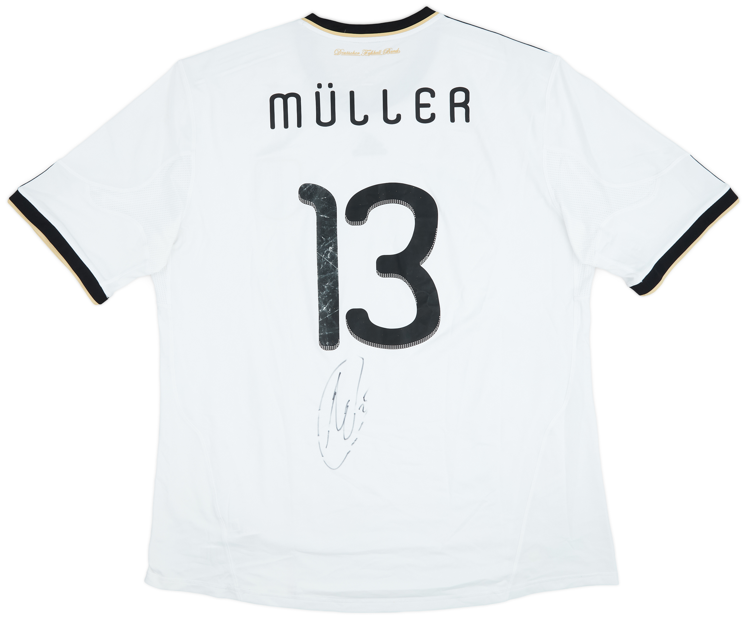 2010-11 Germany Signed Home Shirt Muller #13 - 7/10 - (XXL)