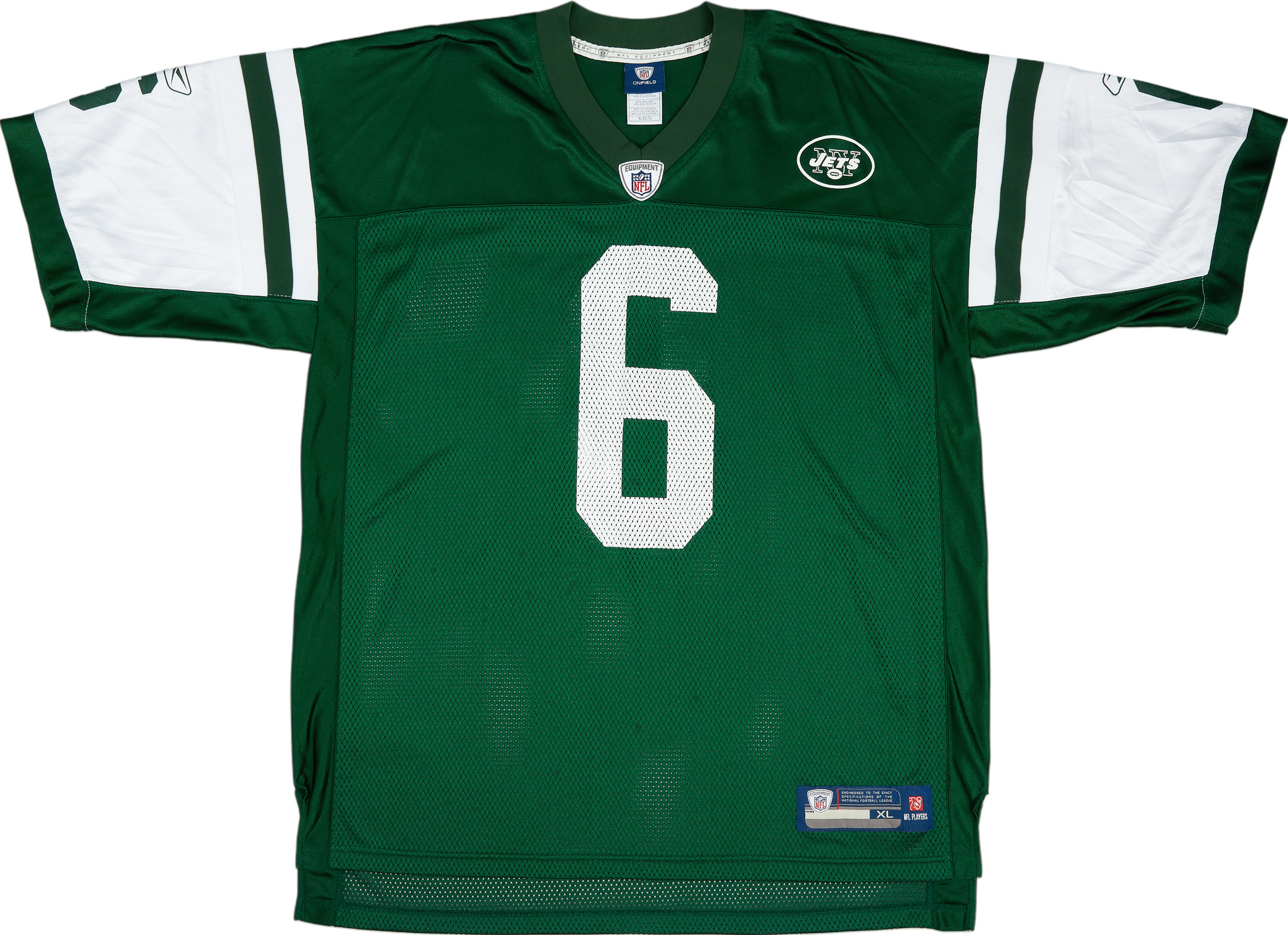 2009-11 New York Jets Sanchez #6 Reebok On Field Home Jersey (Excellent) XL