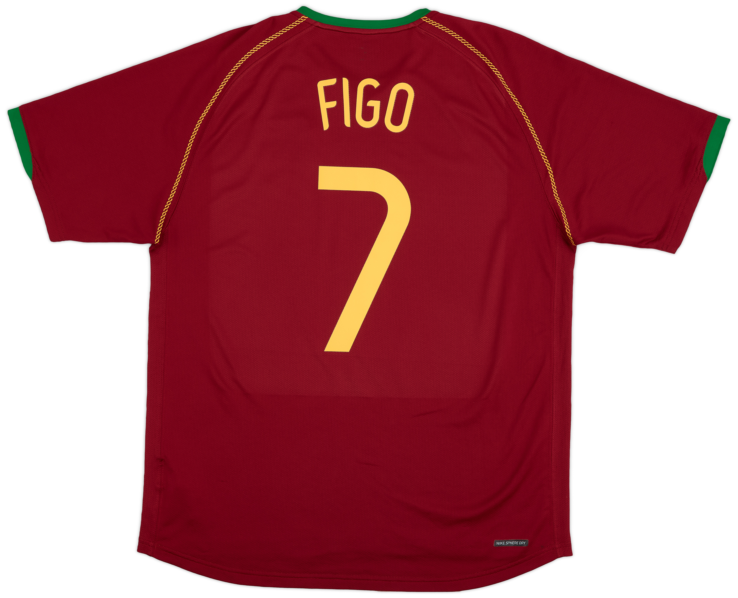 2006-08 Portugal Home Shirt Figo #7 - 9/10 - (L)