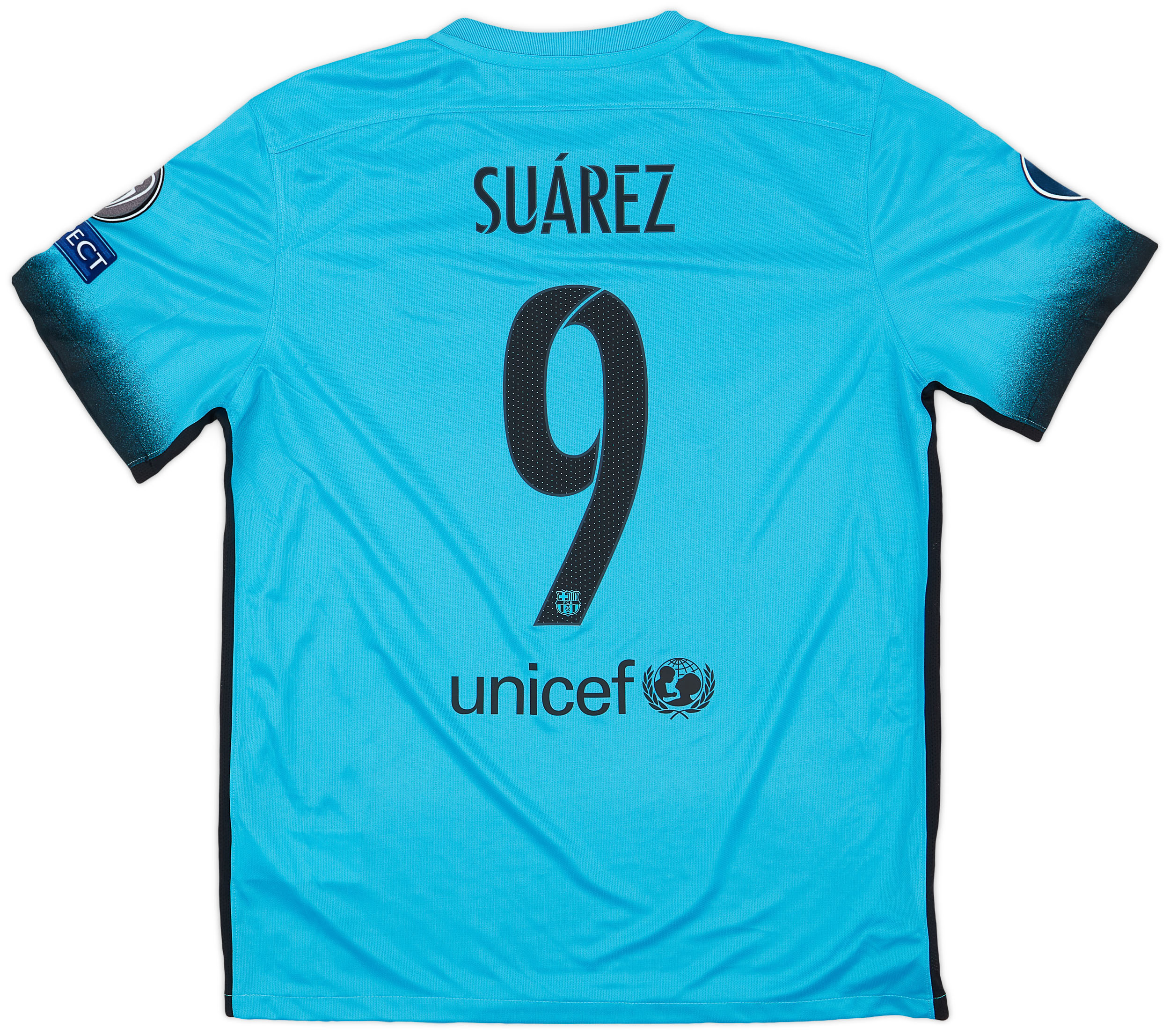 2015-16 Barcelona Third Shirt Suarez #9 - 8/10 - (L)