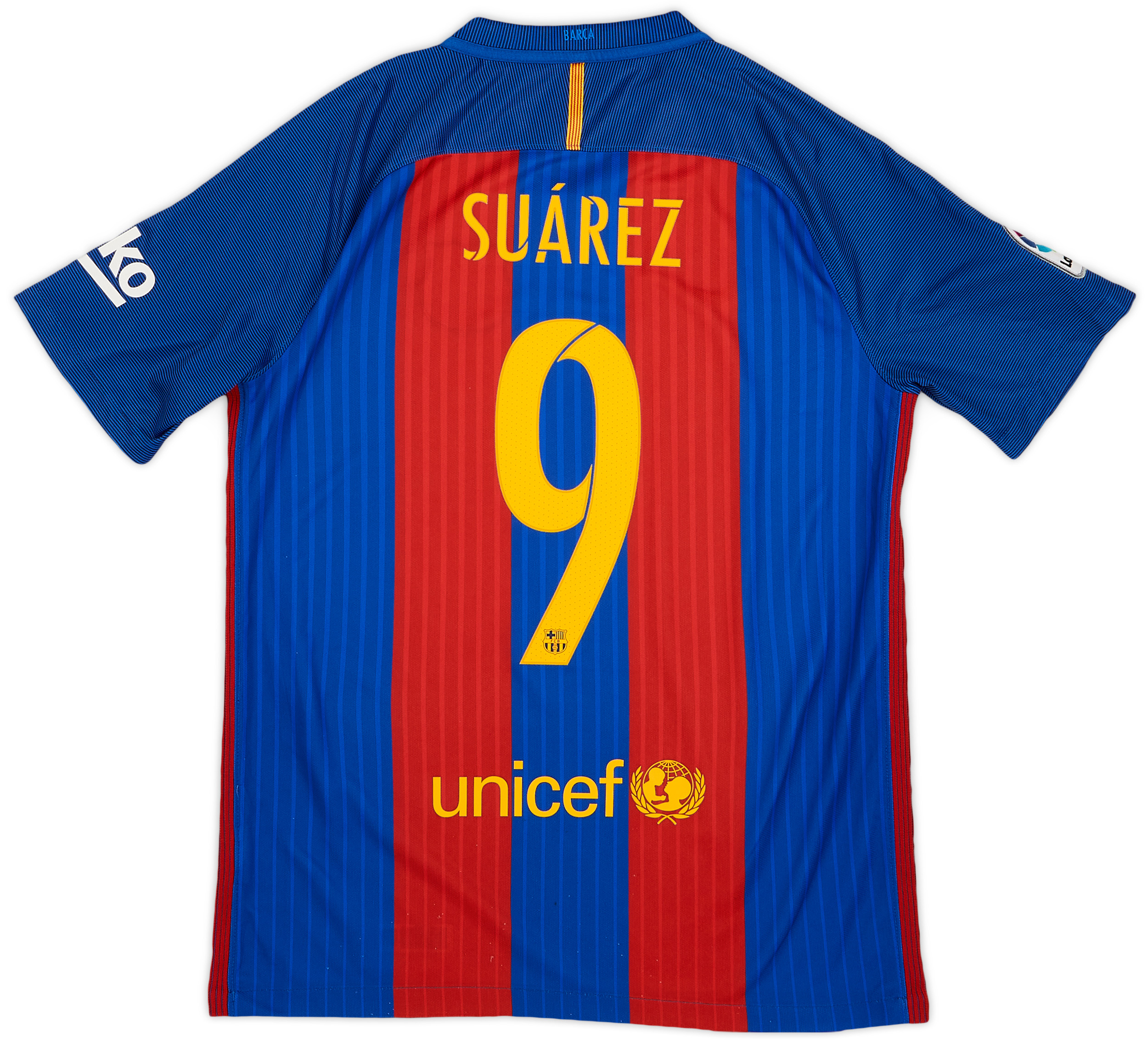 2016-17 Barcelona Home Shirt Suarez #9 - 8/10 - (M)