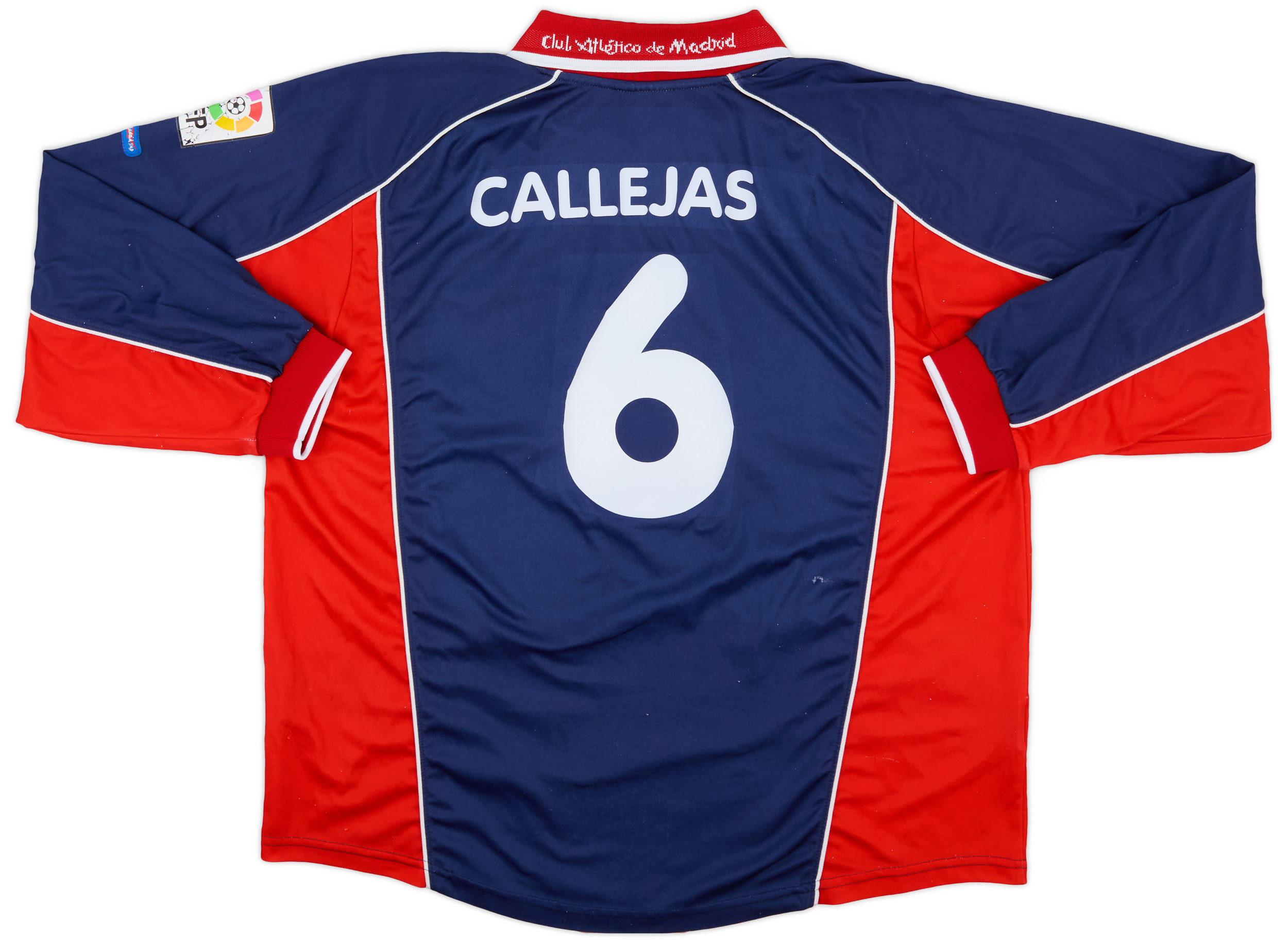 2000-01 Atletico Madrid Away L/S Shirt Callejas #6 - 6/10 - (3XL)