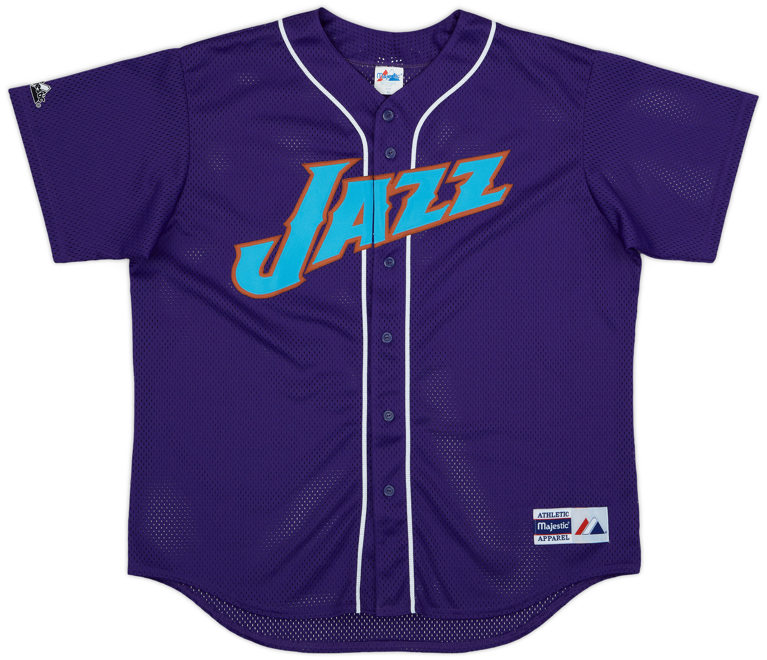 1996-00 Utah Jazz Majestic Baseball Jersey - 9/10 - (XL)