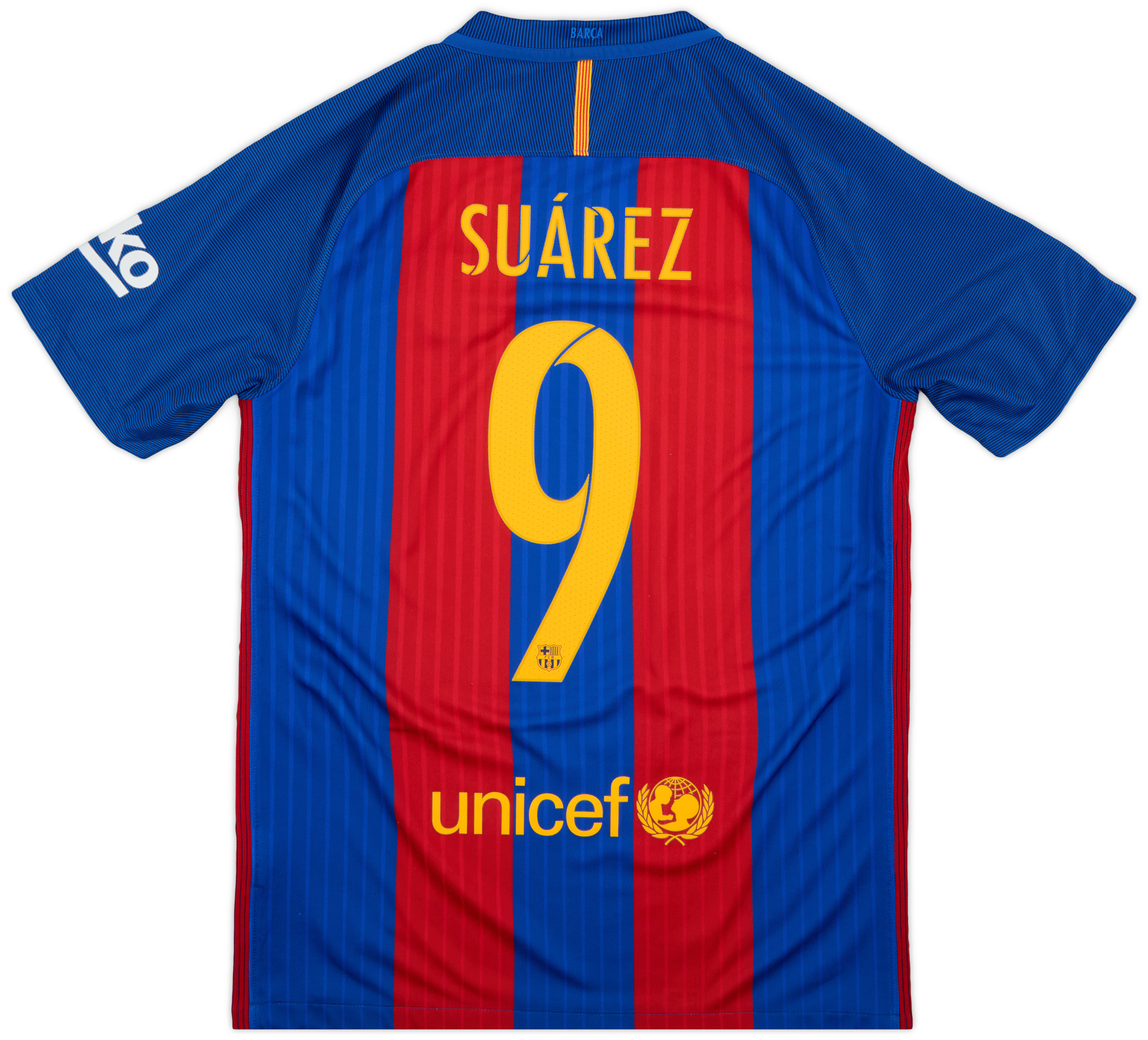 2016-17 Barcelona Home Shirt Suárez #9 - 9/10 - (S)
