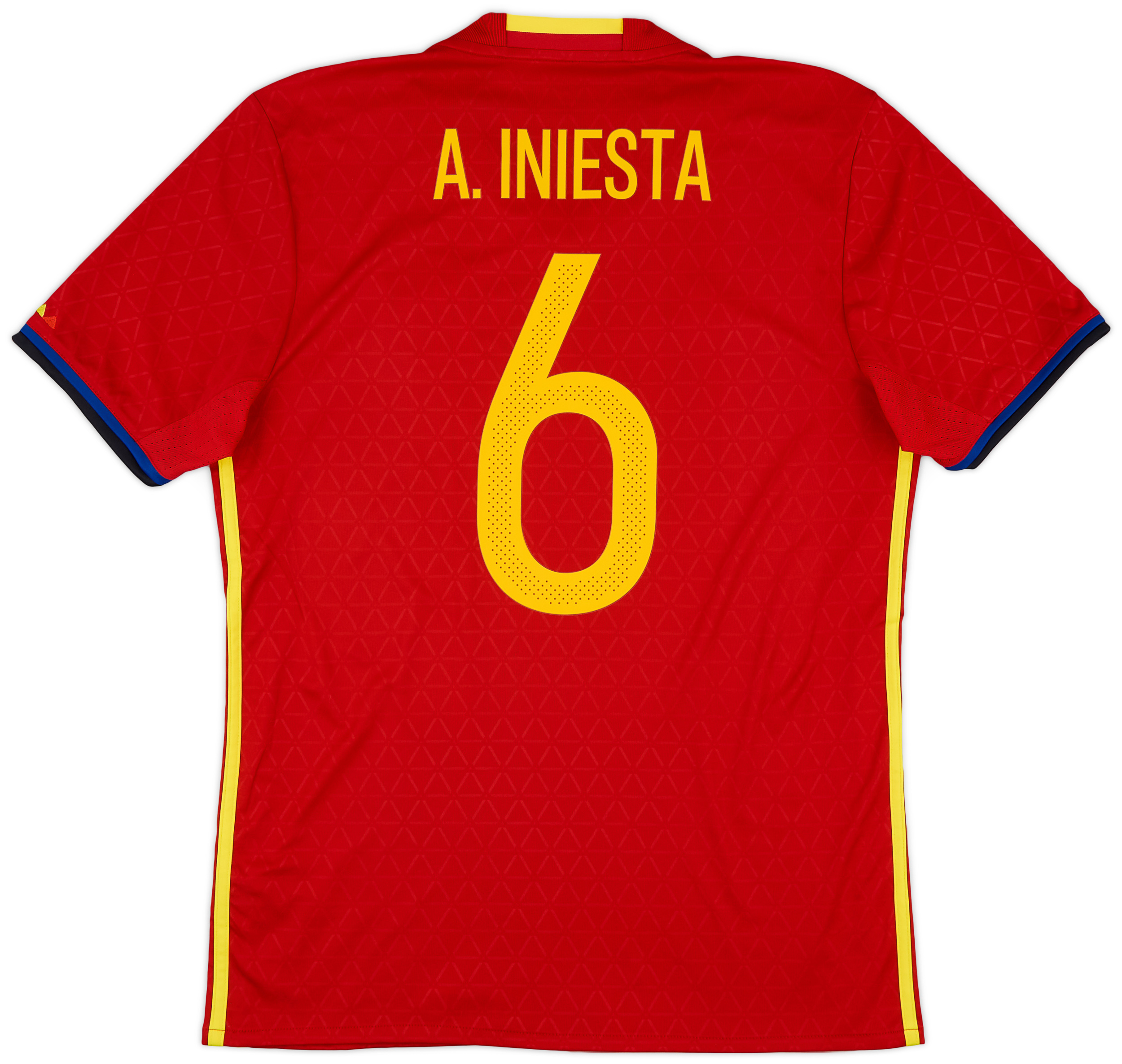 2016-17 Spain Home Shirt Iniesta #6 - 8/10 - (M)