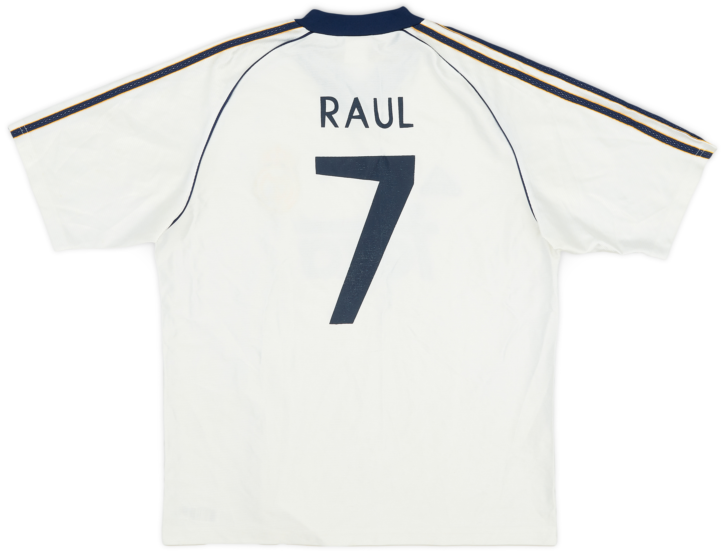 1998-00 Real Madrid Home Shirt Raul #7 - 8/10 - (XL.Boys)