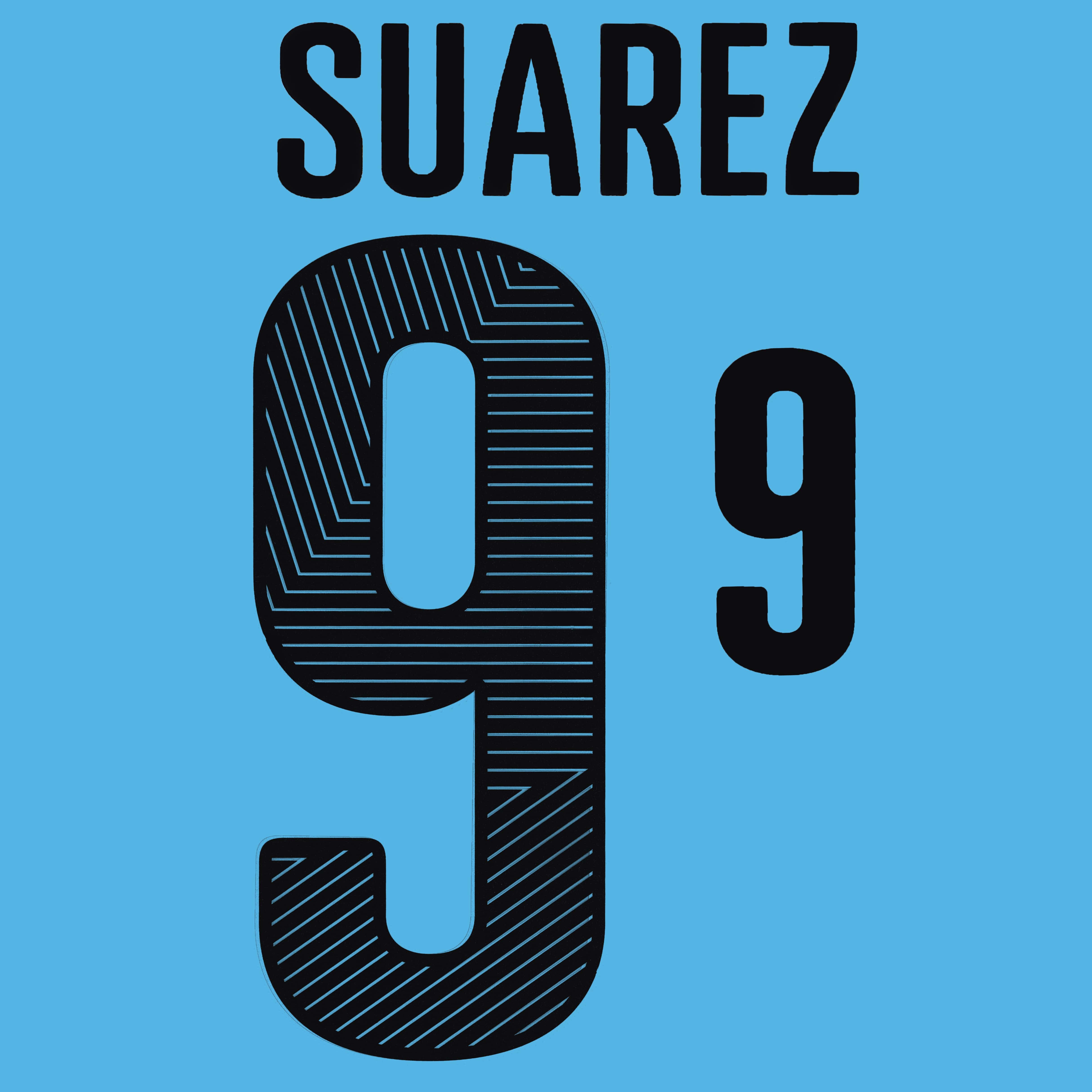 2014-16 Uruguay Home Suarez #9 Name Set