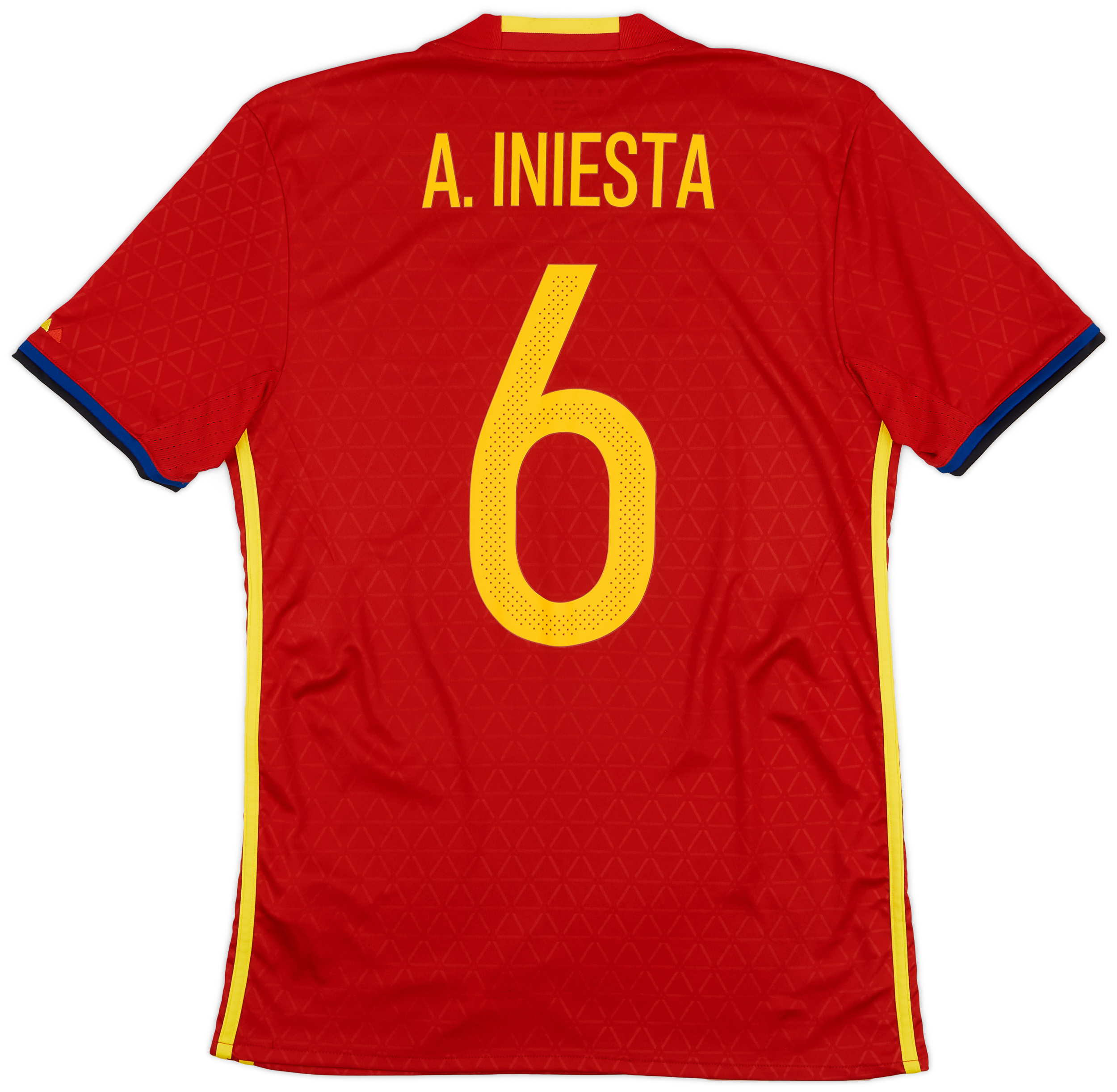 2016-17 Spain Home Shirt Iniesta #6 - 8/10 - (S)