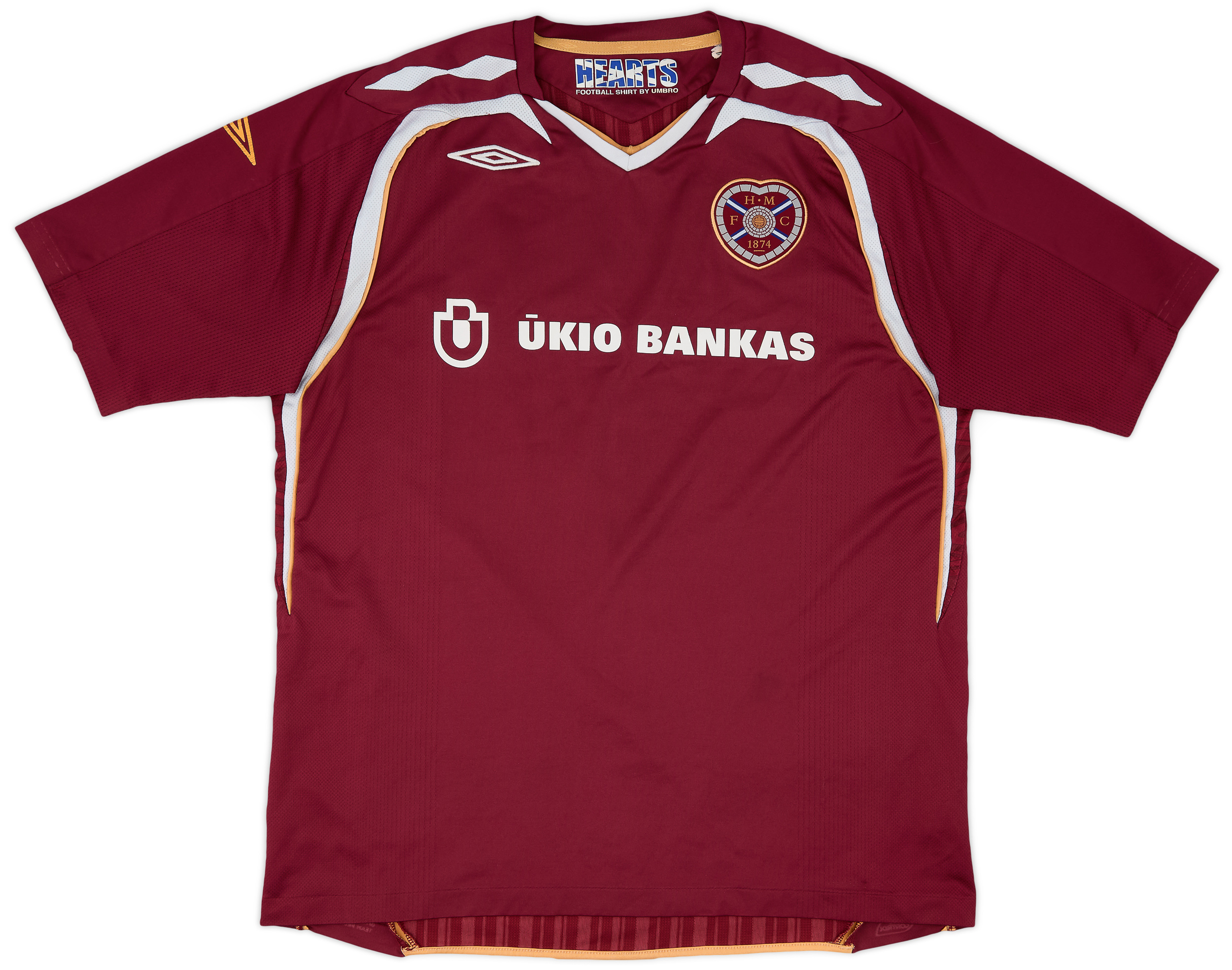 2007-08 Hearts Home Shirt - 7/10 - (XL)