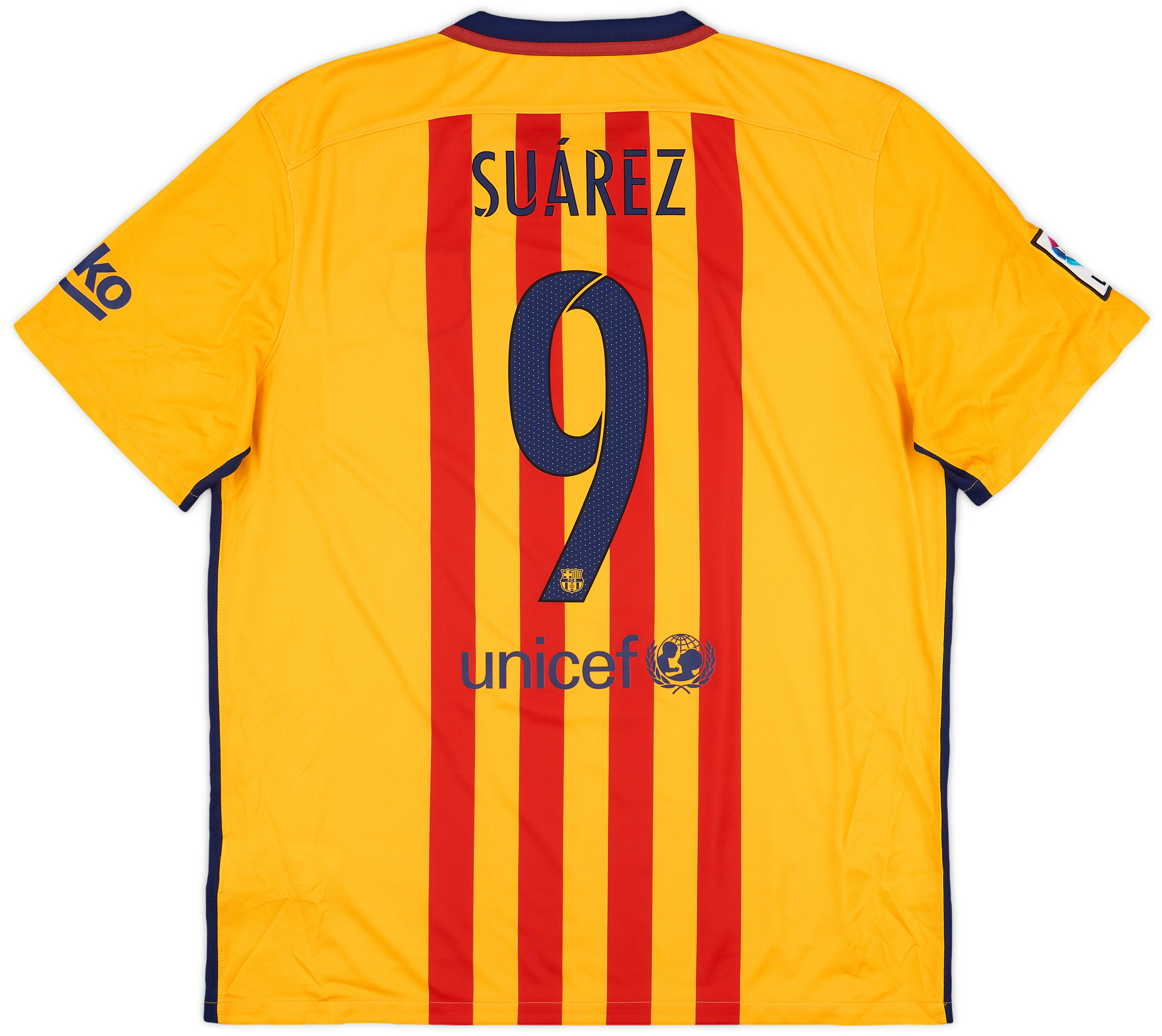 2015-16 Barcelona Away Shirt Suarez #9 - 9/10 - (XL)