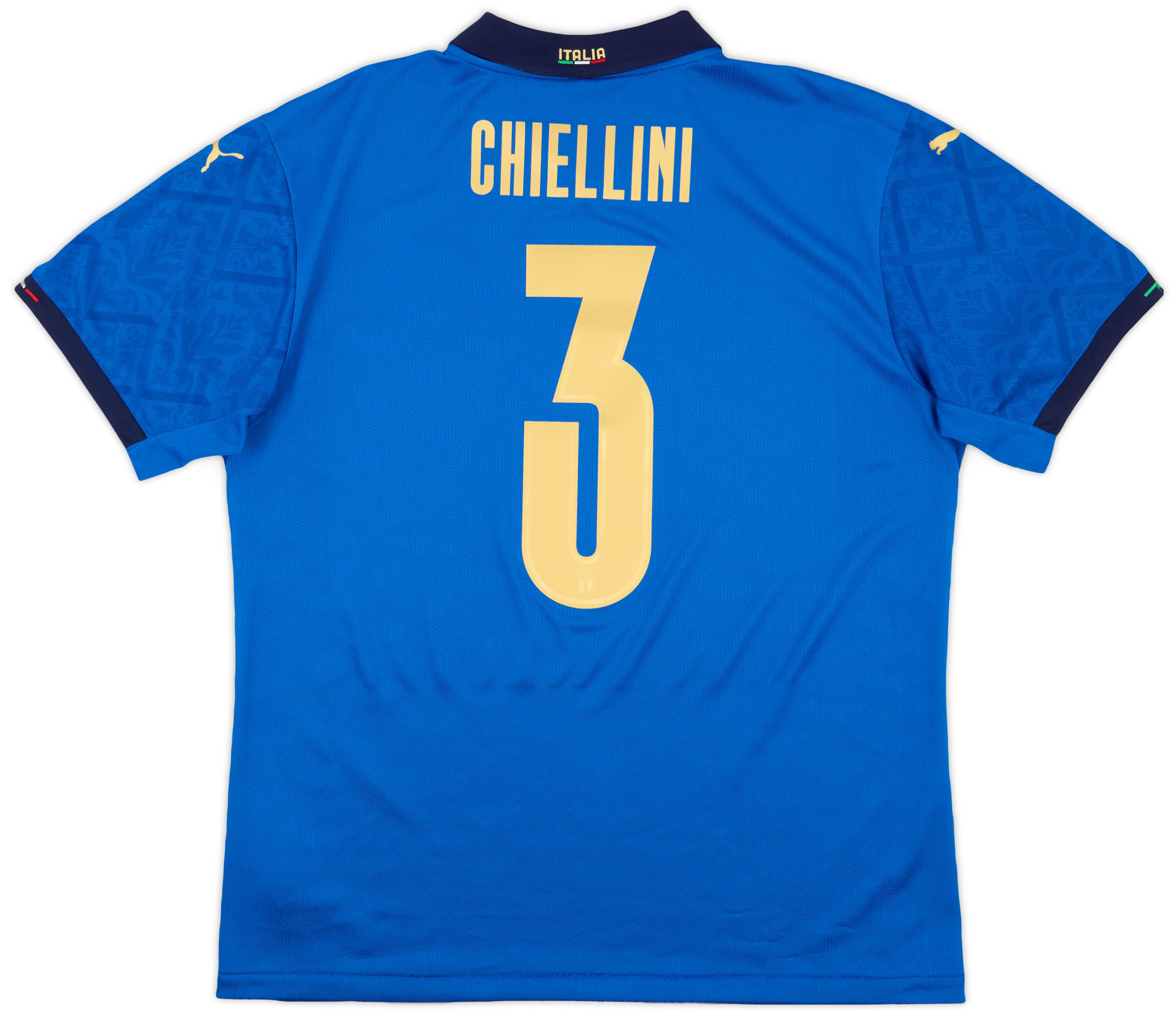 2020-21 Italy Authentic Home Shirt Chiellini #3 - 9/10 - (XL)