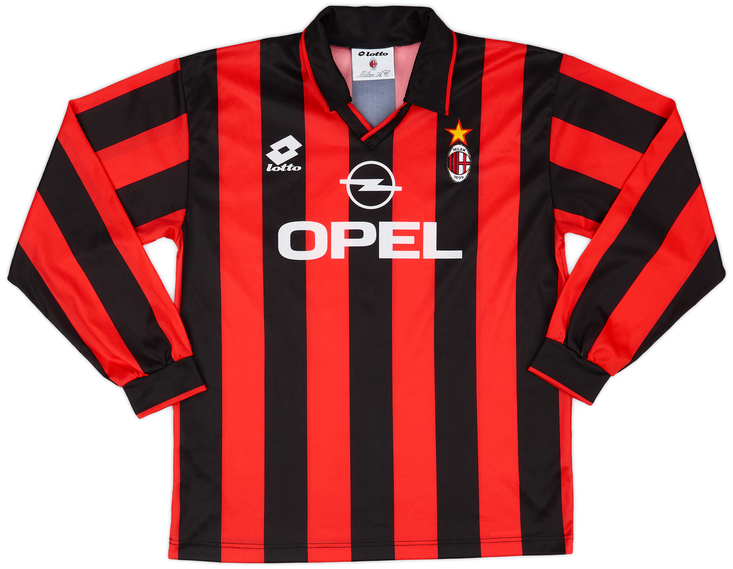 1995-96 AC Milan Basic Home L/S Shirt #6 (Baresi) - 8/10 - (M)