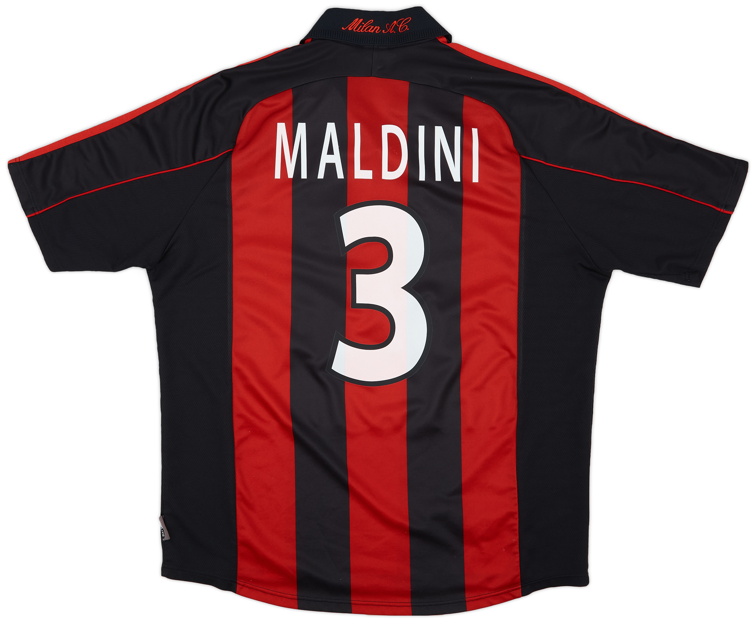 2000-02 AC Milan Home Shirt Maldini #3 - 7/10 - (XL)