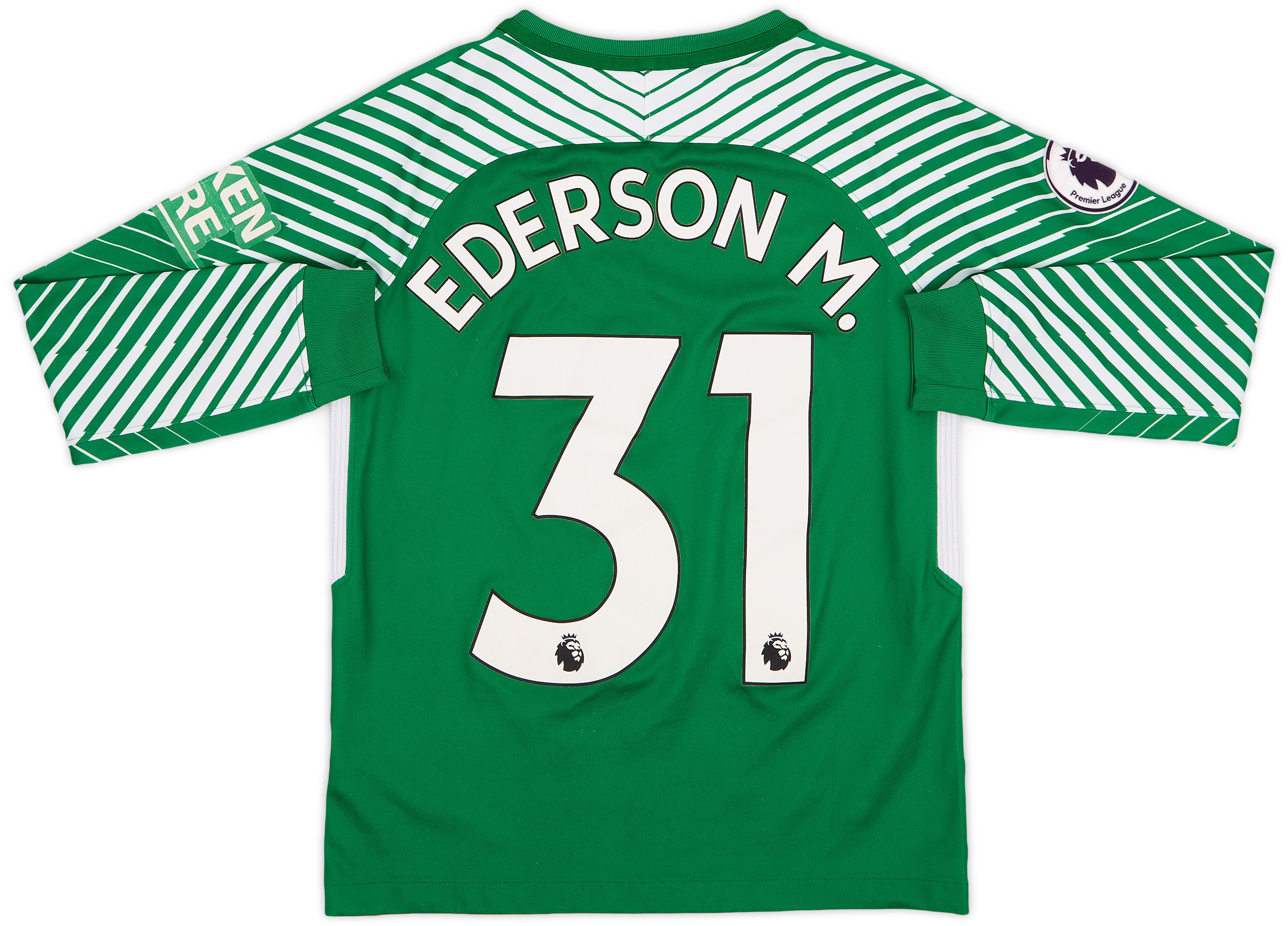 2017-18 Manchester City GK Shirt Ederson M. #31 - 8/10 - (M.Boys)