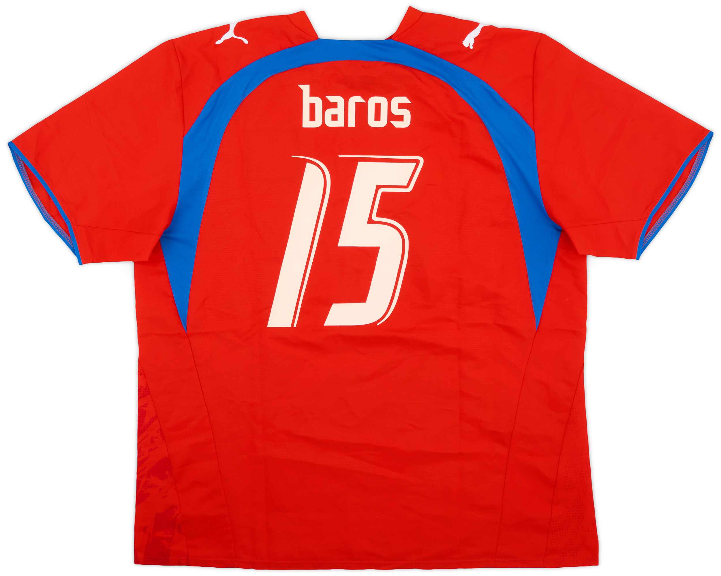 2006-08 Czech Republic Home Shirt Baros #15 - 9/10 - (XL)