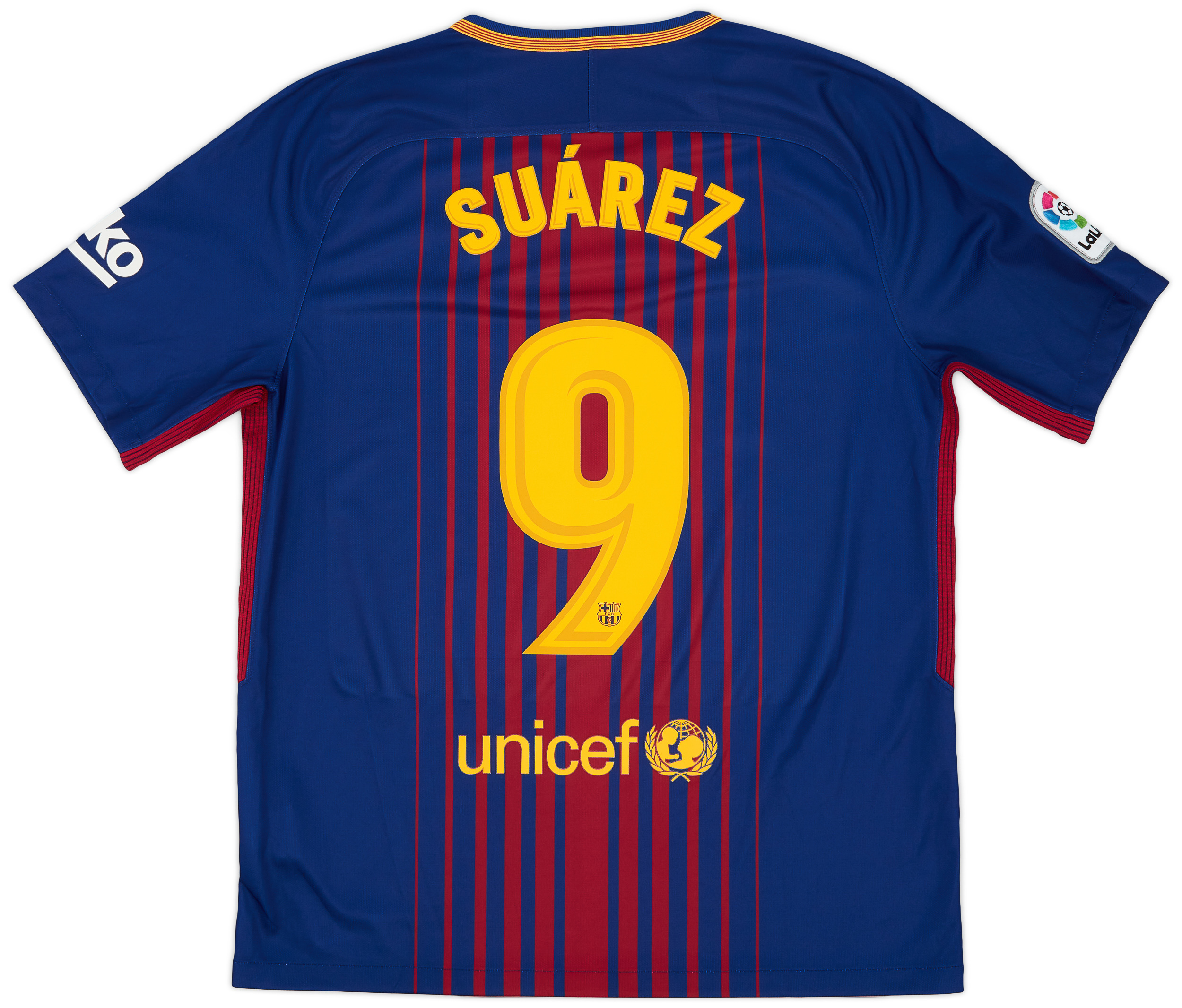 2017-18 Barcelona Home Shirt Suarez #9 - 8/10 - (L)