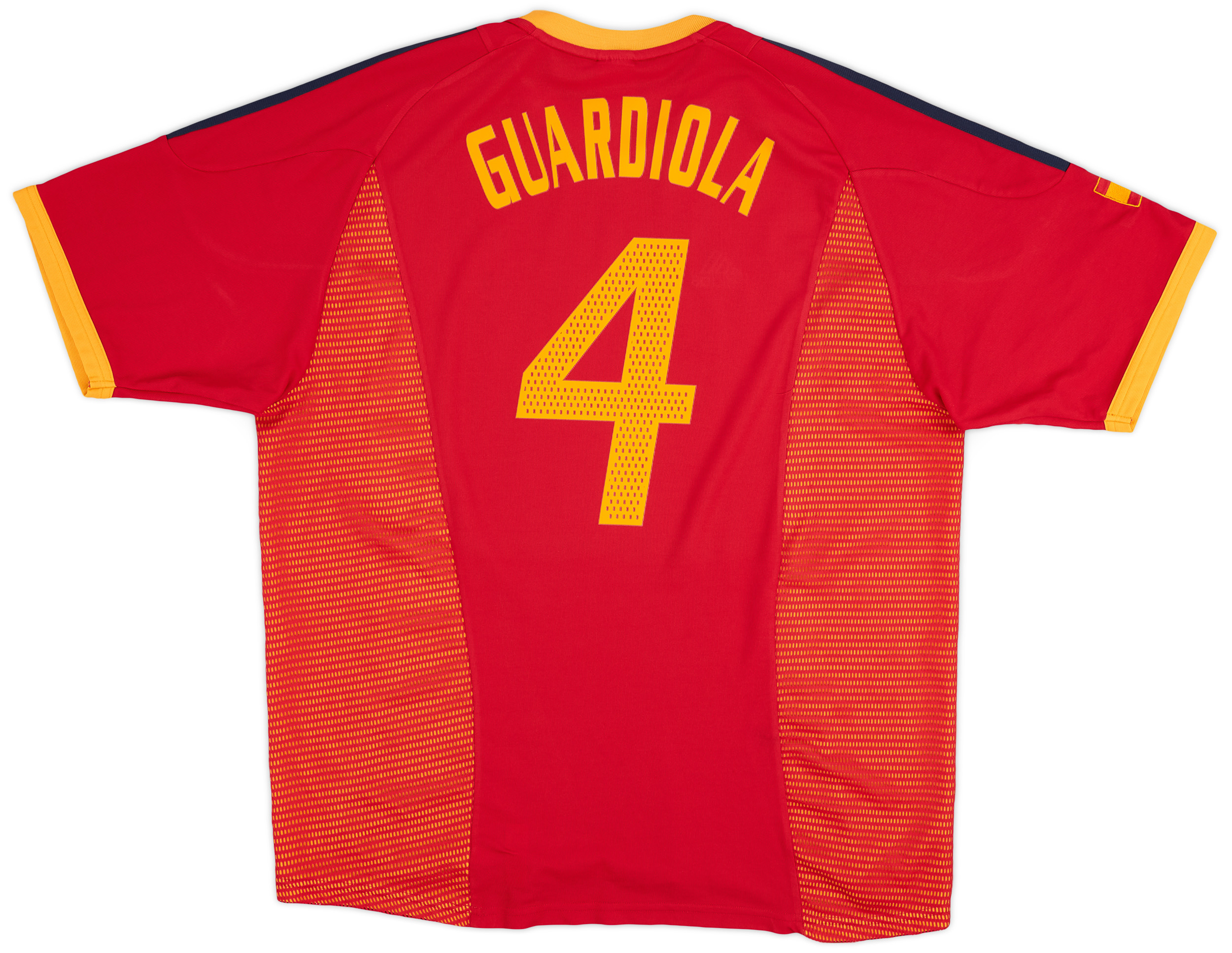 2002-04 Spain Home Shirt Guardiola #4 - 8/10 - (XL)
