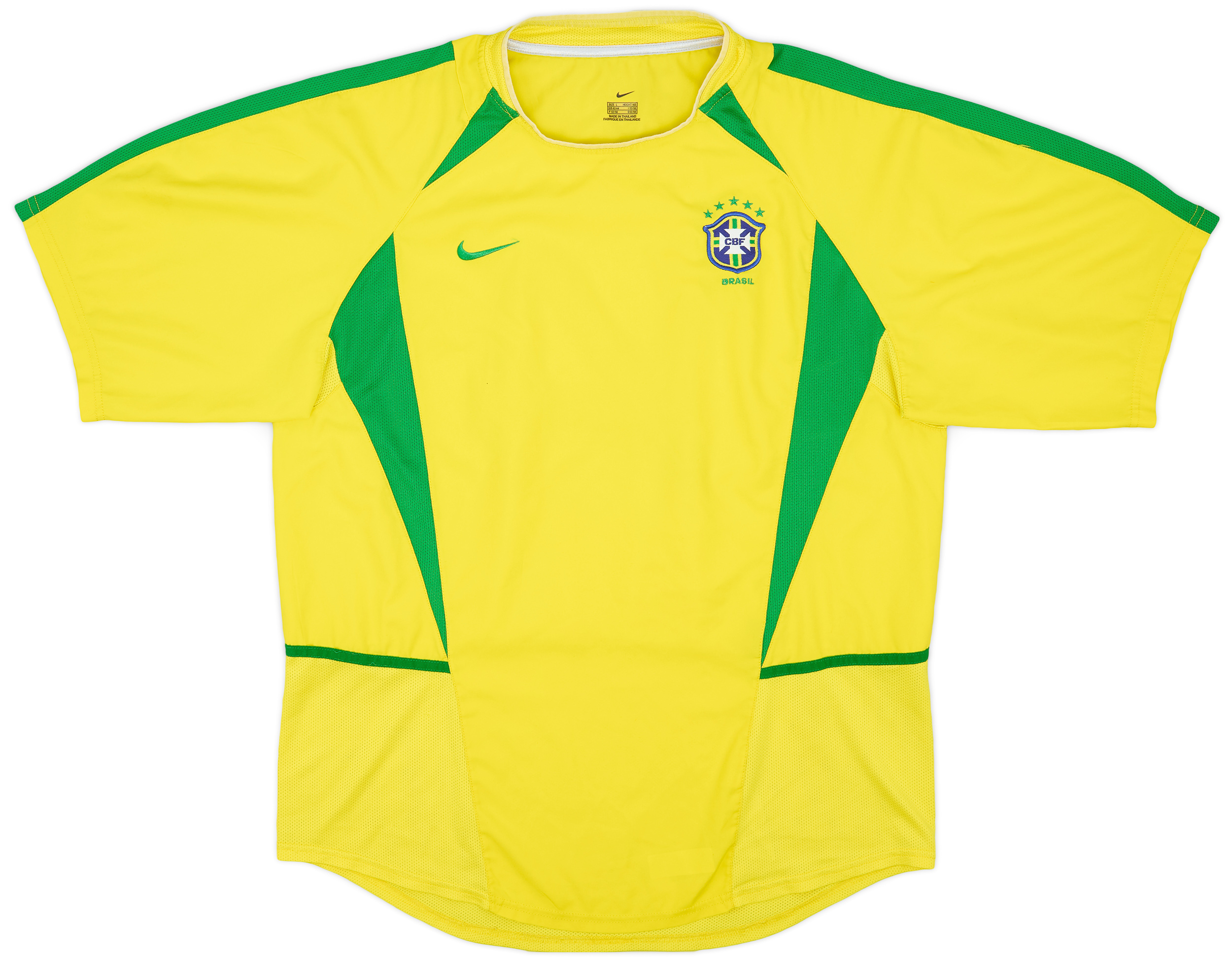 2002-04 Brazil Home Shirt #14 - 8/10 - (L)