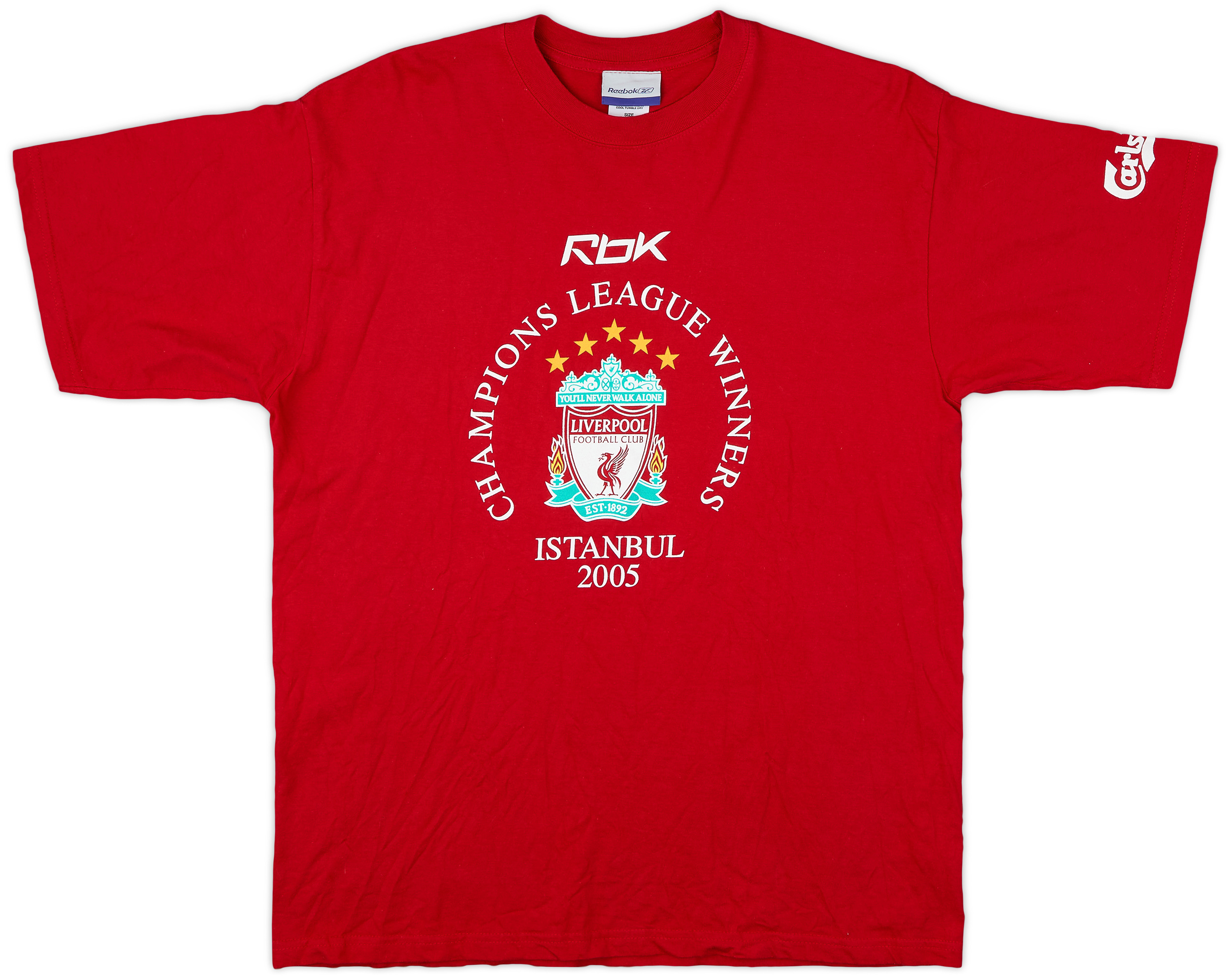 2005-06 Liverpool Reebok 2005 CL Winners Tee - 9/10 - (M)