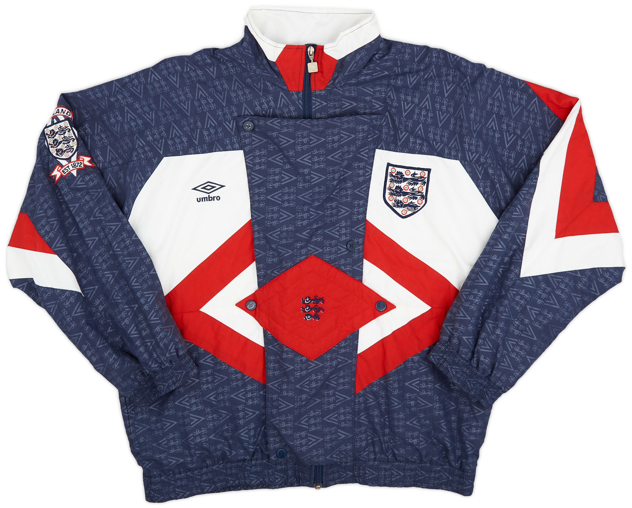 1990-92 England Umbro Track Jacket - 9/10 - (L)