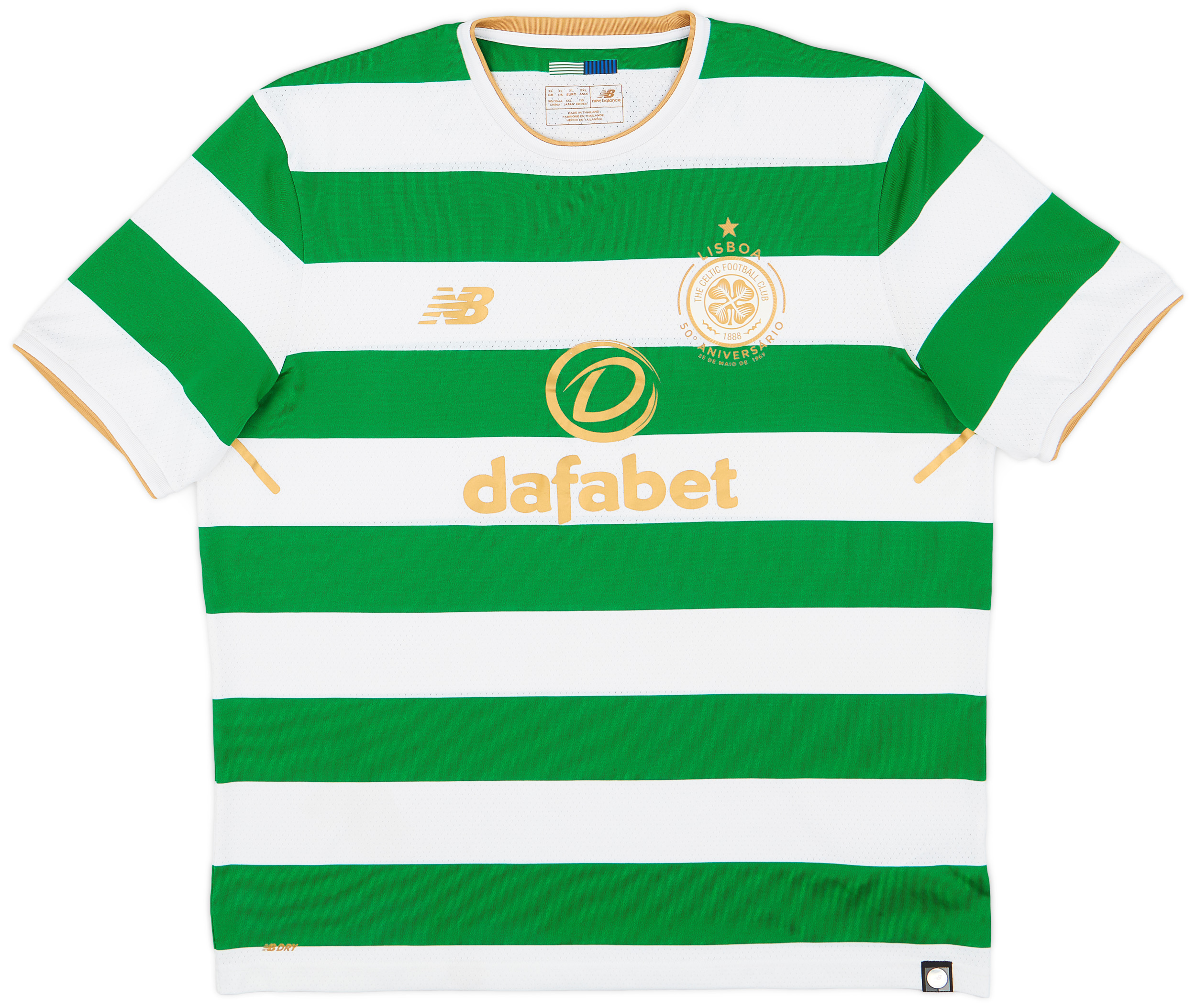 2017-18 Celtic 'Lisbon Lions 50th Anniversary' Home Shirt - 8/10 - (XL)