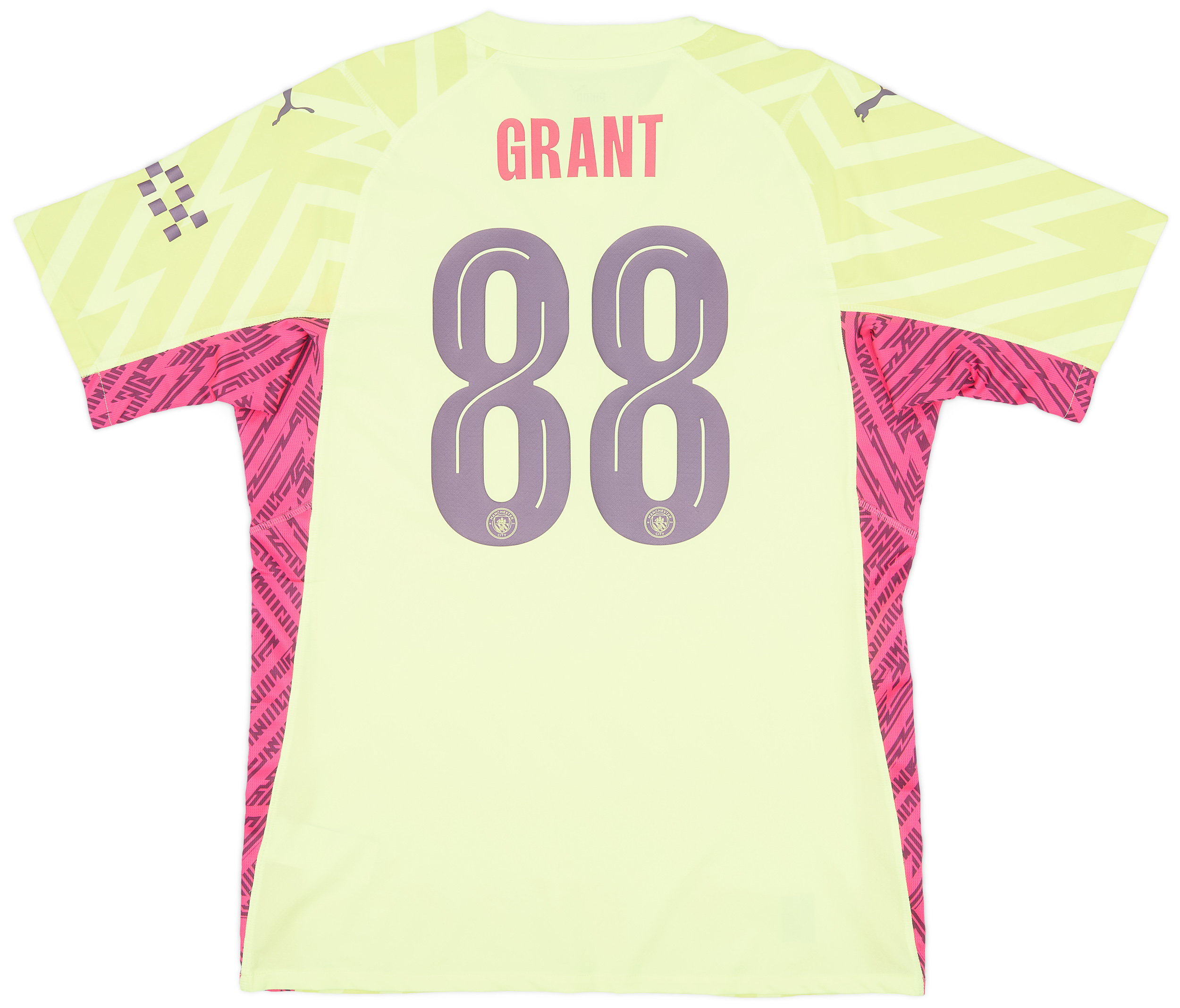 2023-24 Manchester City Match Issue GK S/S Shirt Grant #88 - 9/10 - (L)