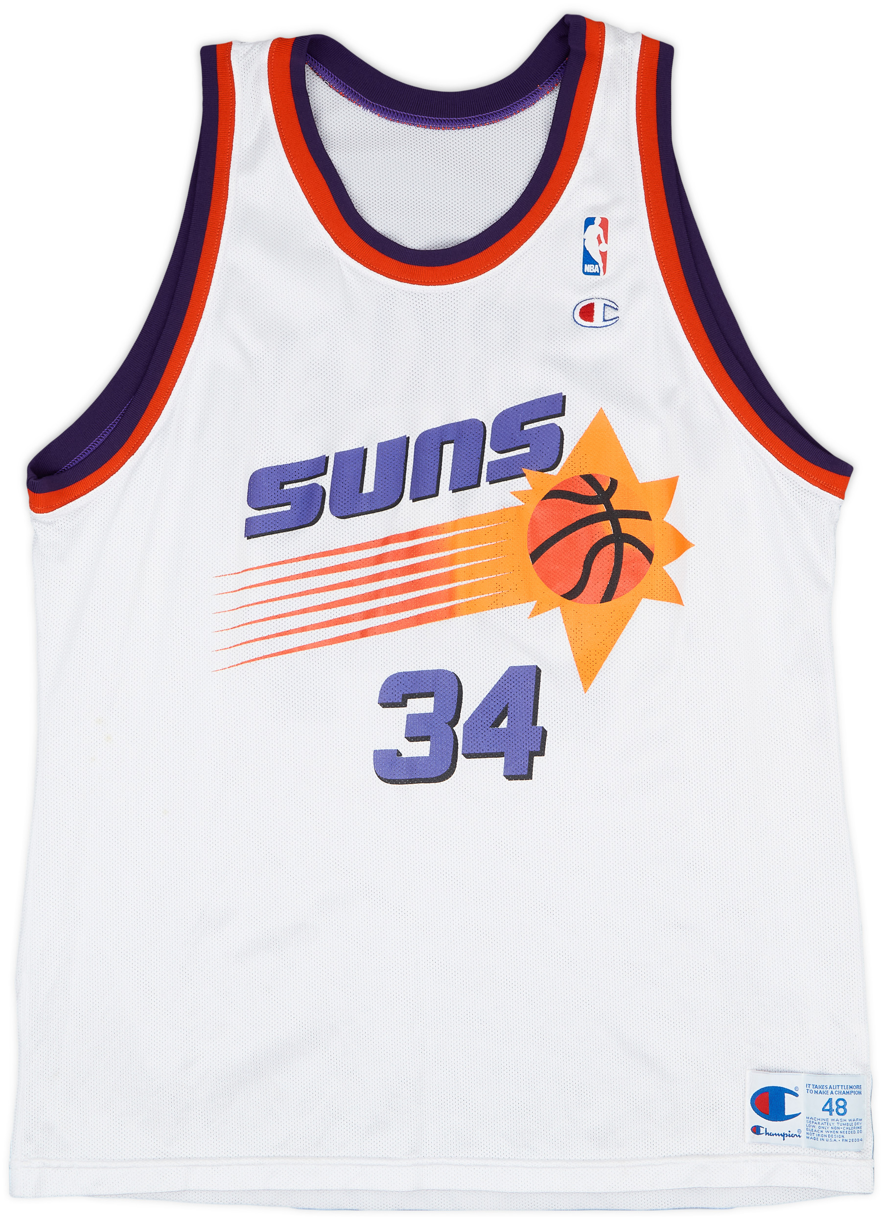 1992-95 Phoenix Suns Barkley #34 Champion Home Jersey - 9/10 - (XL)
