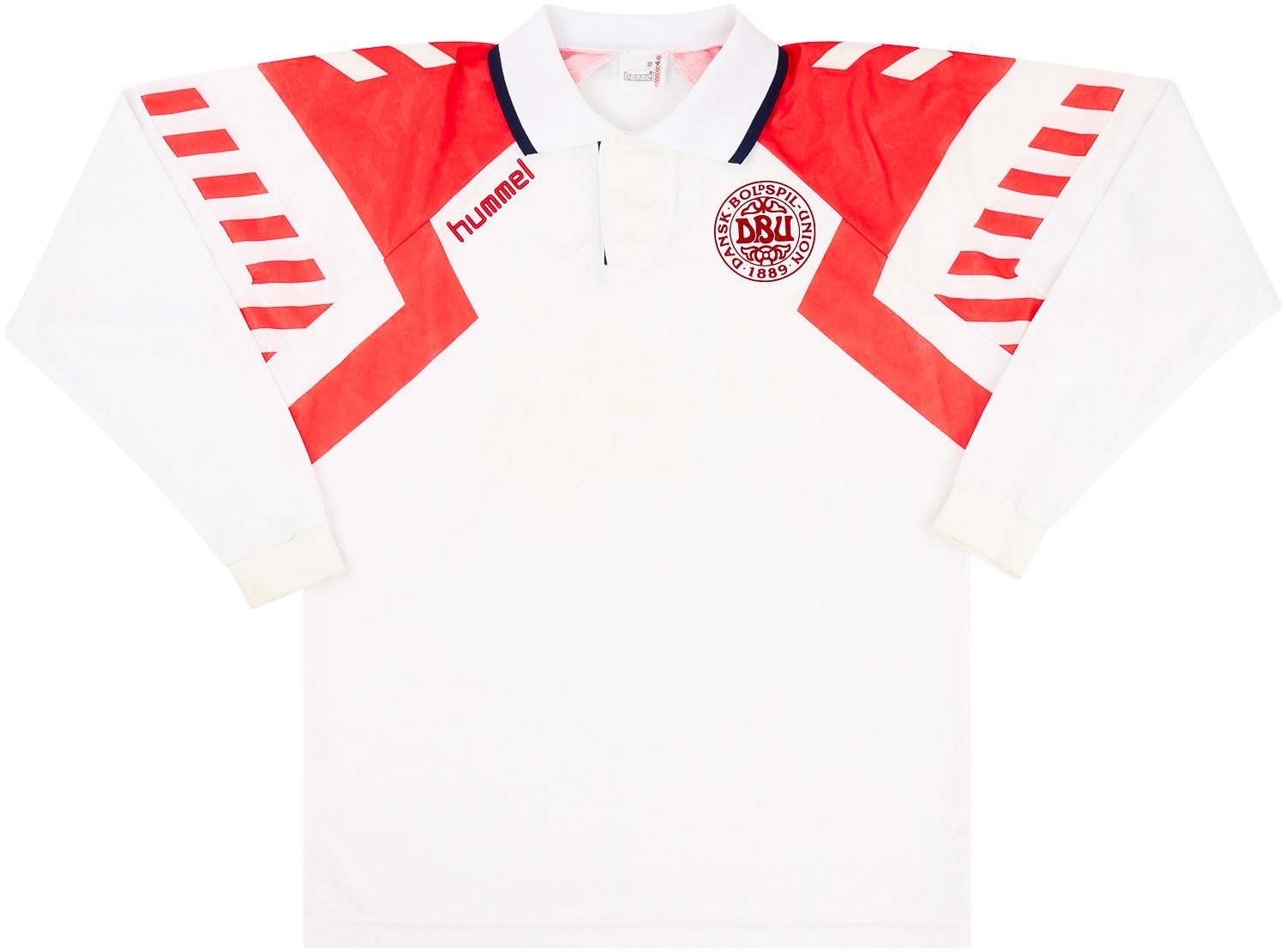 1992-94 Denmark Match Issue Away L/S Shirt #14 1992-94 Denmark Match Issue Away L/S Shirt #14