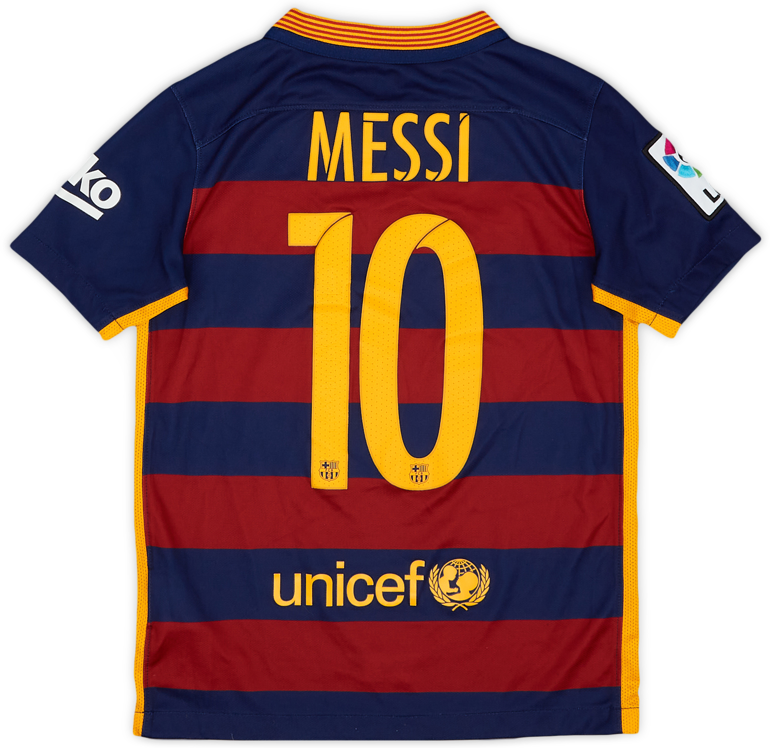 2015-16 Barcelona Home Shirt Messi #10 - 7/10 - (S.Boys)